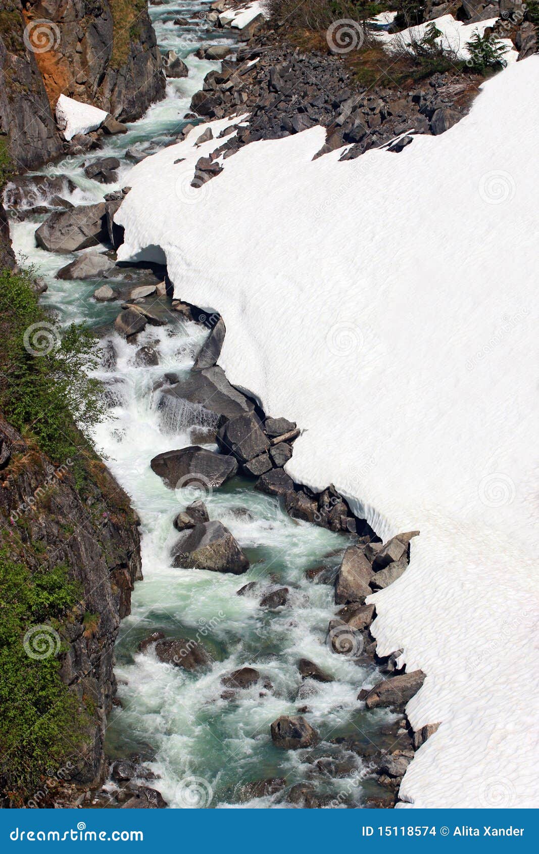 Snow Waterfall Landscape stock photo. Image of pure, cold - 15118574