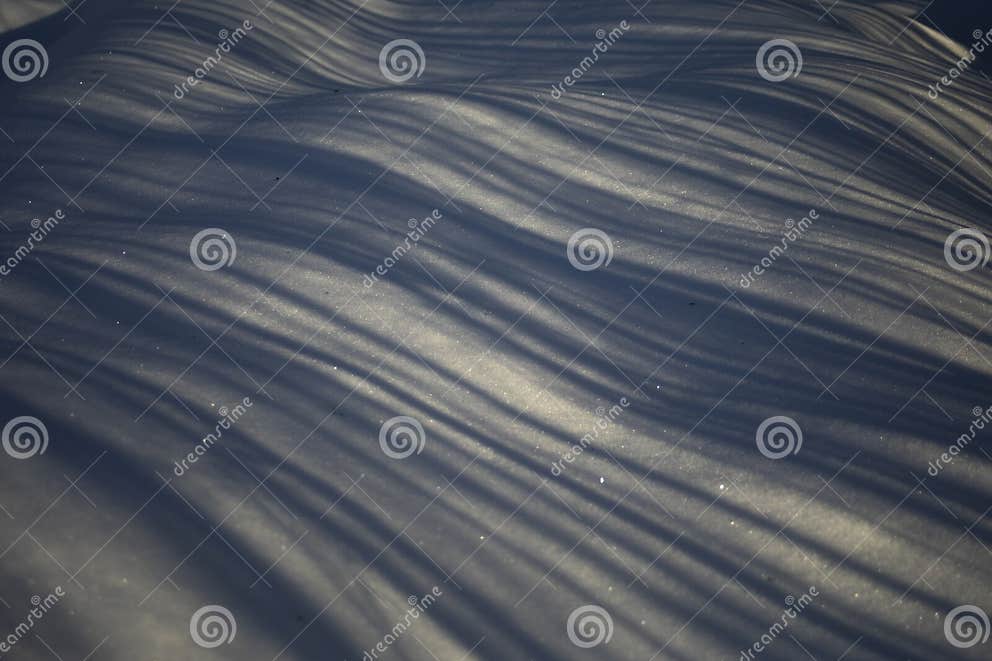 Snow Wave. Shadows on the Snow. Lines on a Wavy Surface Stock Photo ...