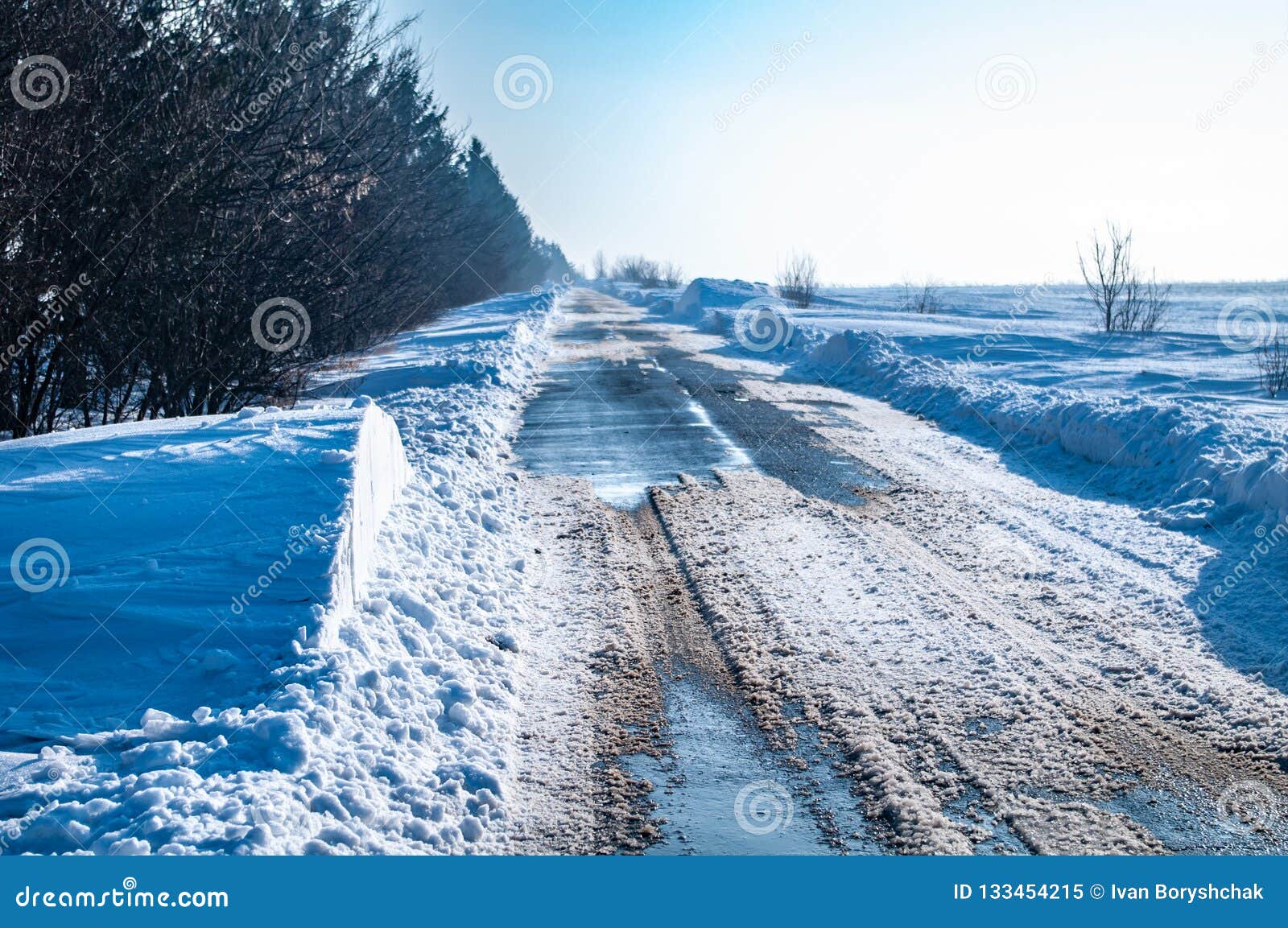 Snow waves on the road stock image. Image of scene, sightseeing - 133454215