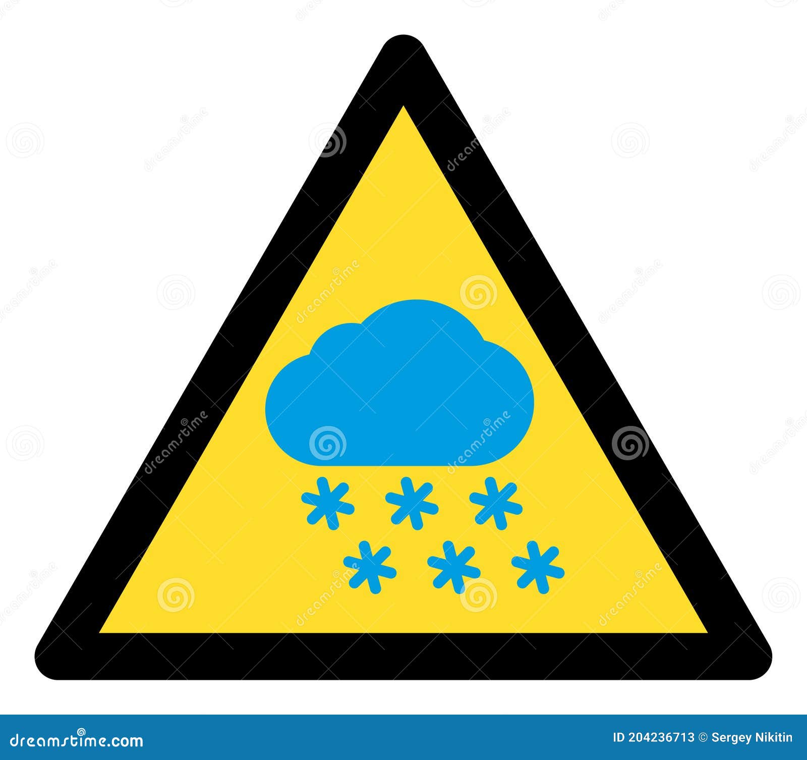 Snow Weather Warning Flat Icon Illustration Stock Vector - Illustration ...