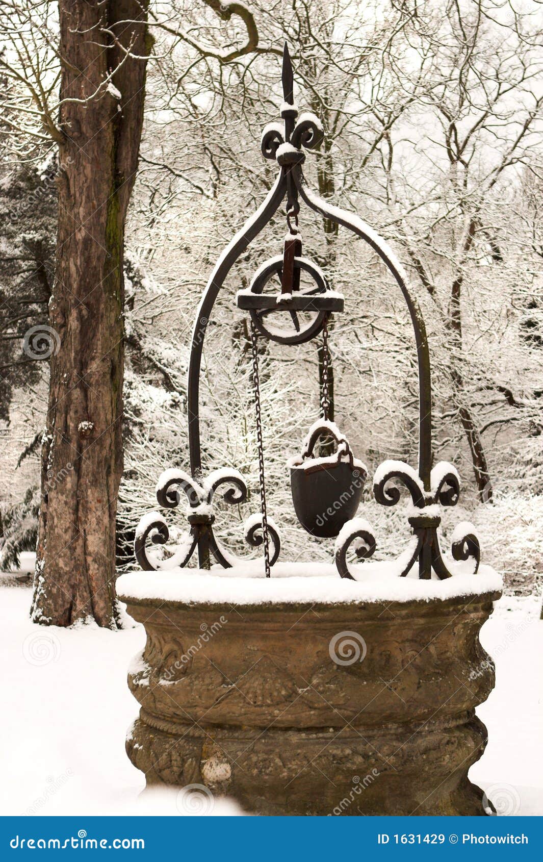 Snow well stock image. Image of snowy, forest, snowscape - 1631429