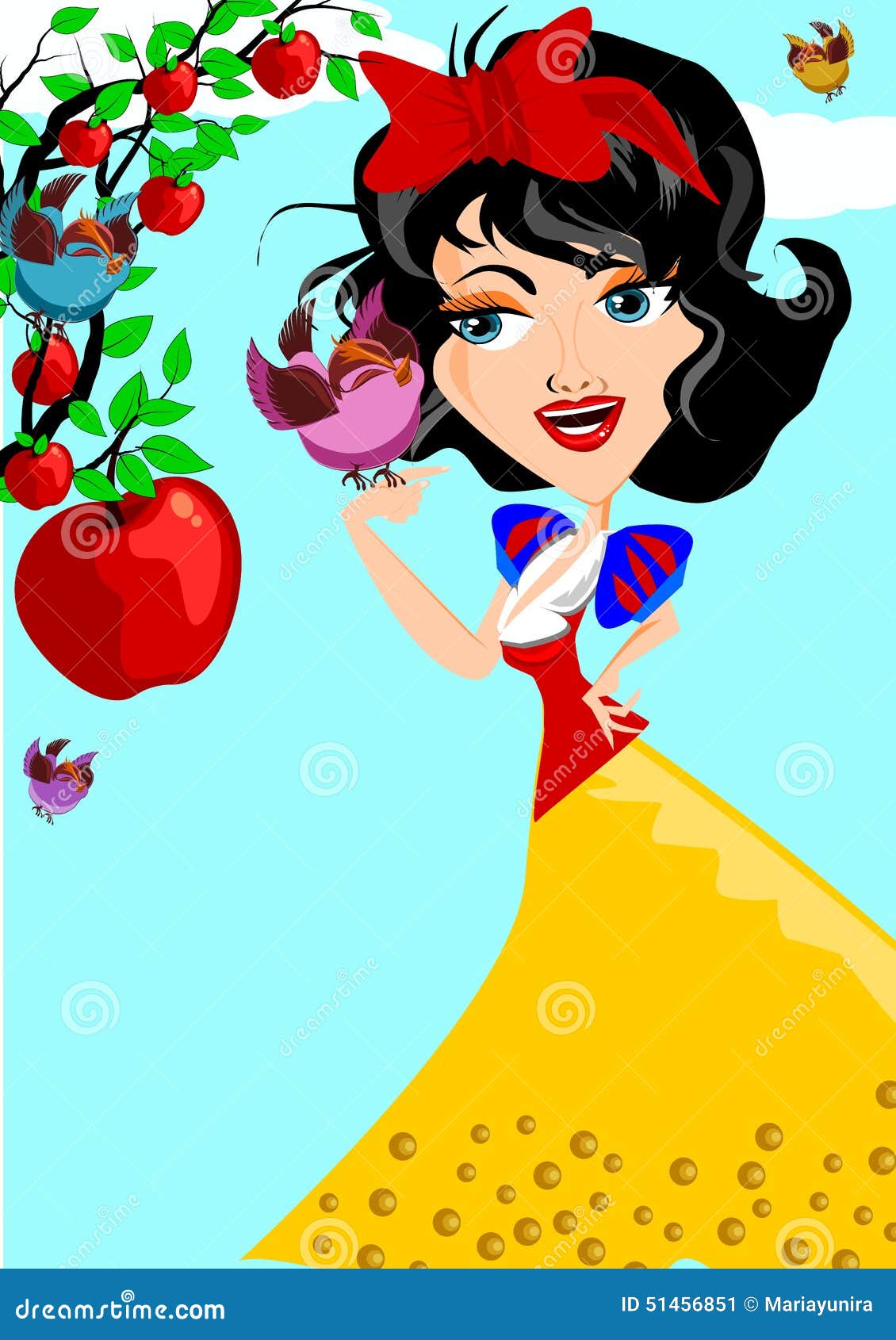 Snow white stock vector. Illustration of beautiful, tale - 51456851
