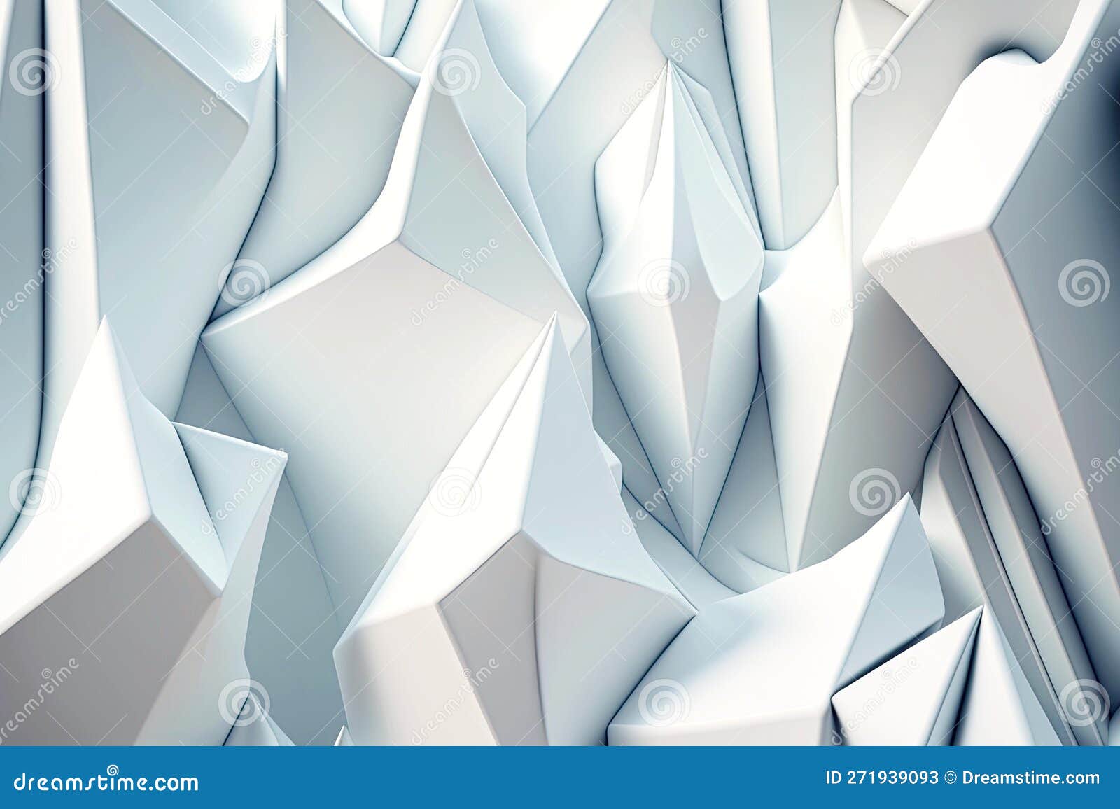 Snow-white Background with Edges Protruding on Surface in Form of 3d ...