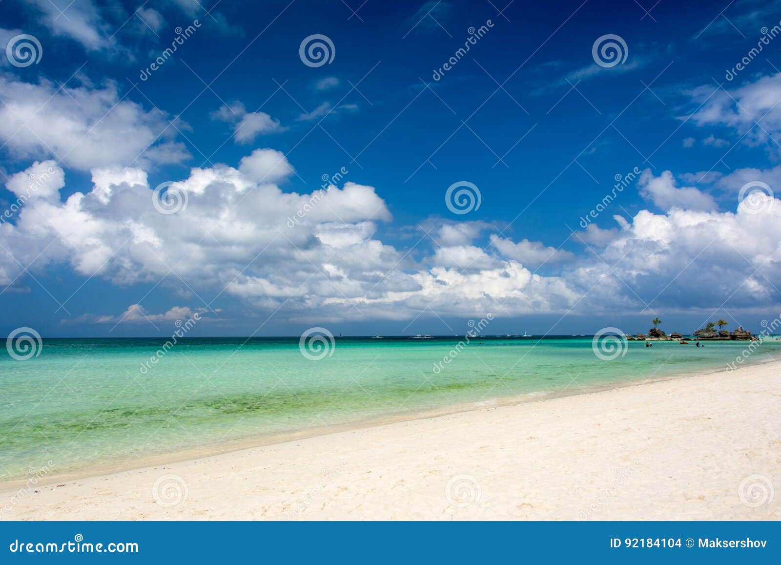 Snow-white Beach of Boracay Island, Philippines Stock Photo - Image of ...