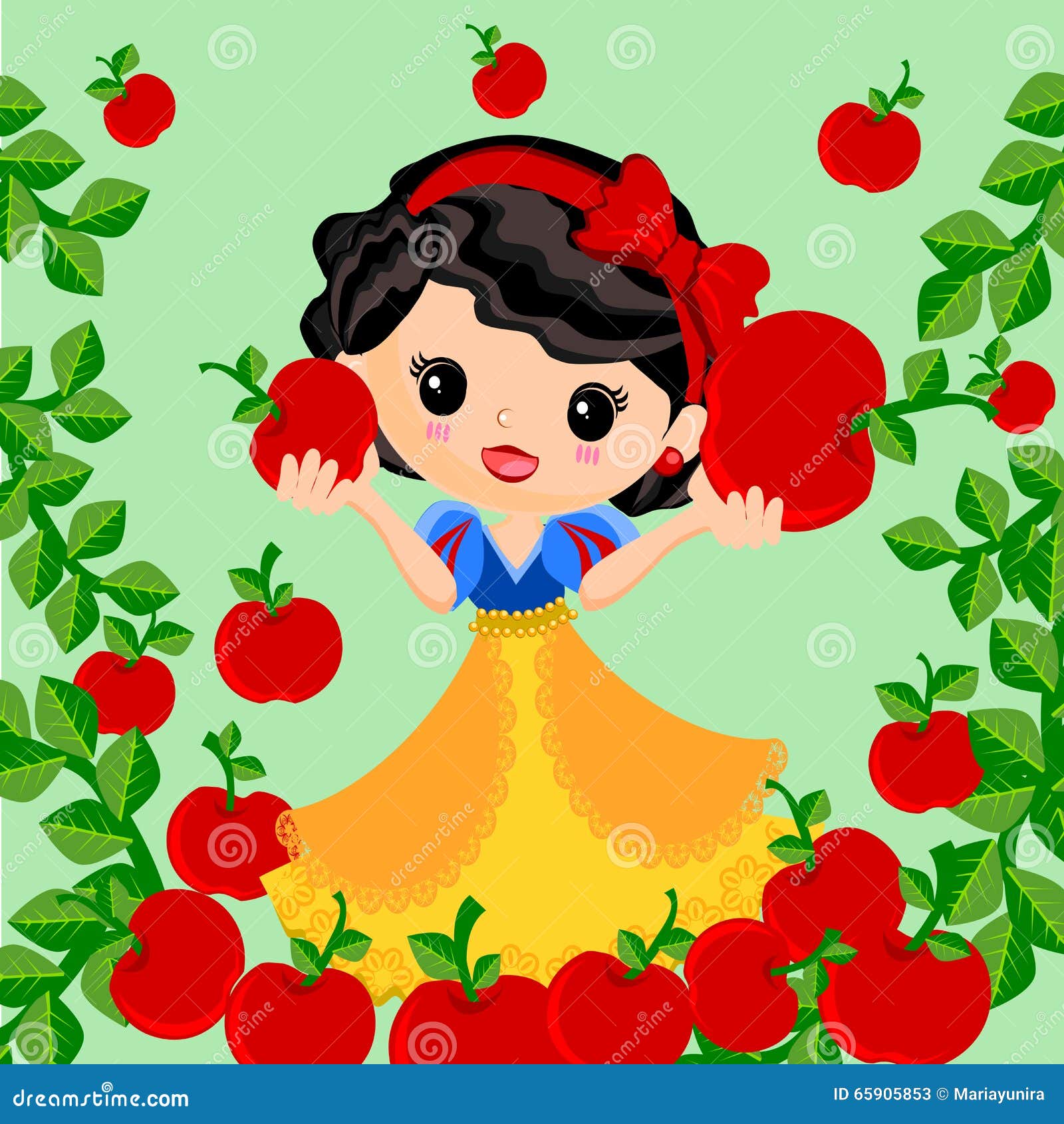 Snow white cartoon stock vector. Illustration of pretty - 65905853