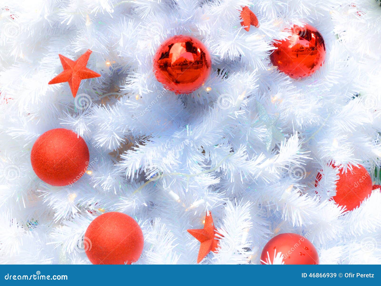 Snow White Christmas Tree with Decoration Stock Image - Image of bold ...