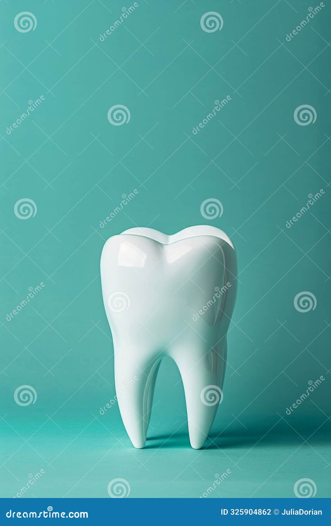Snow White Healthy Tooth Representing Dentistry on Solid Background ...