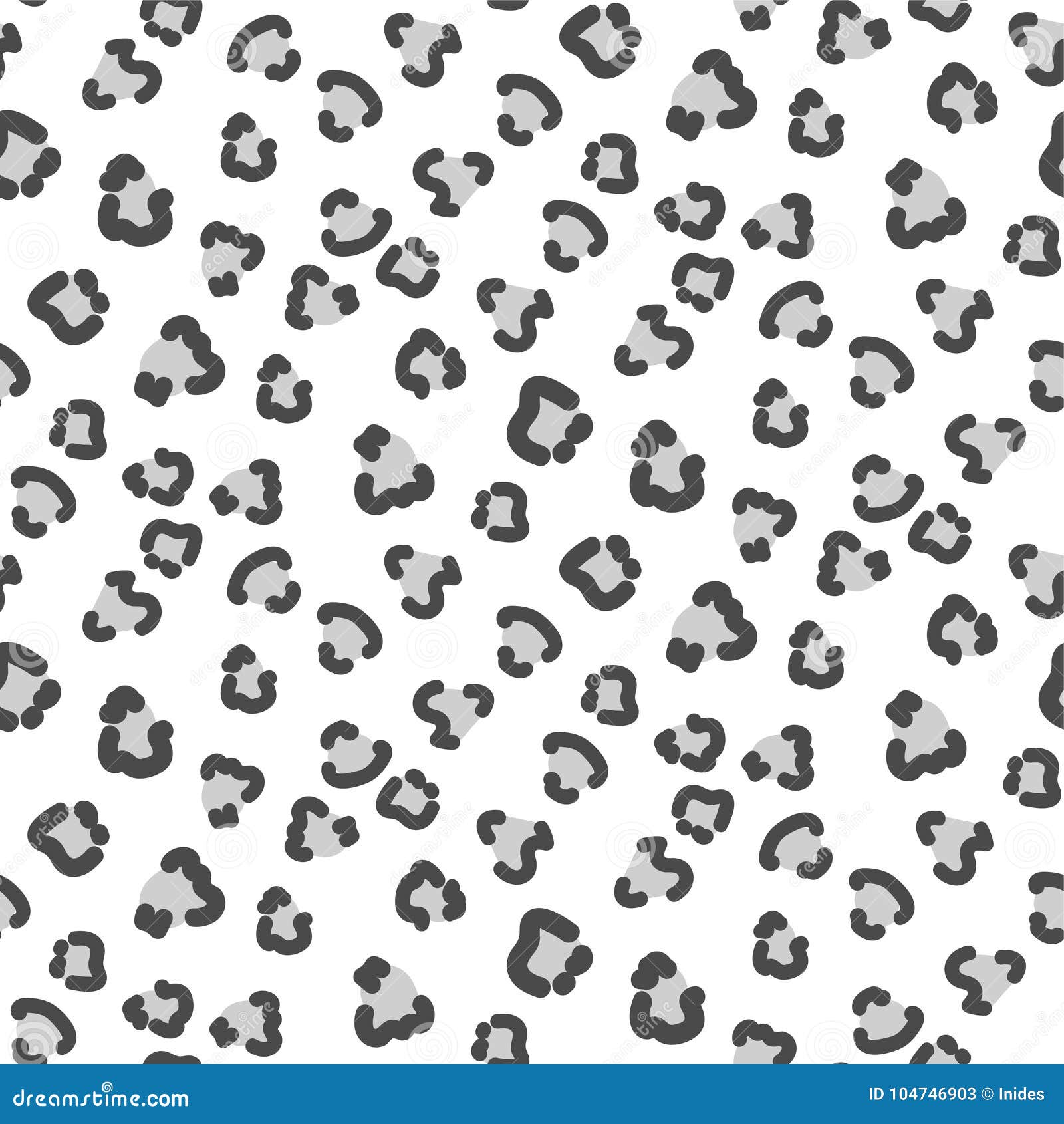 Snow White Leopard Seamless Vector Pattern. Stock Vector - Illustration ...