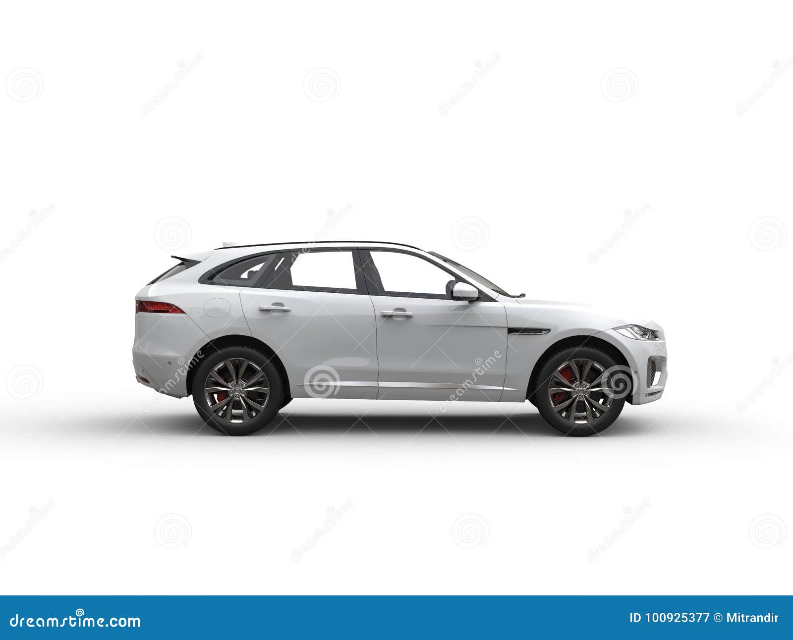 Snow White Modern 4x4 SUV - Side View Stock Image - Image of shot ...