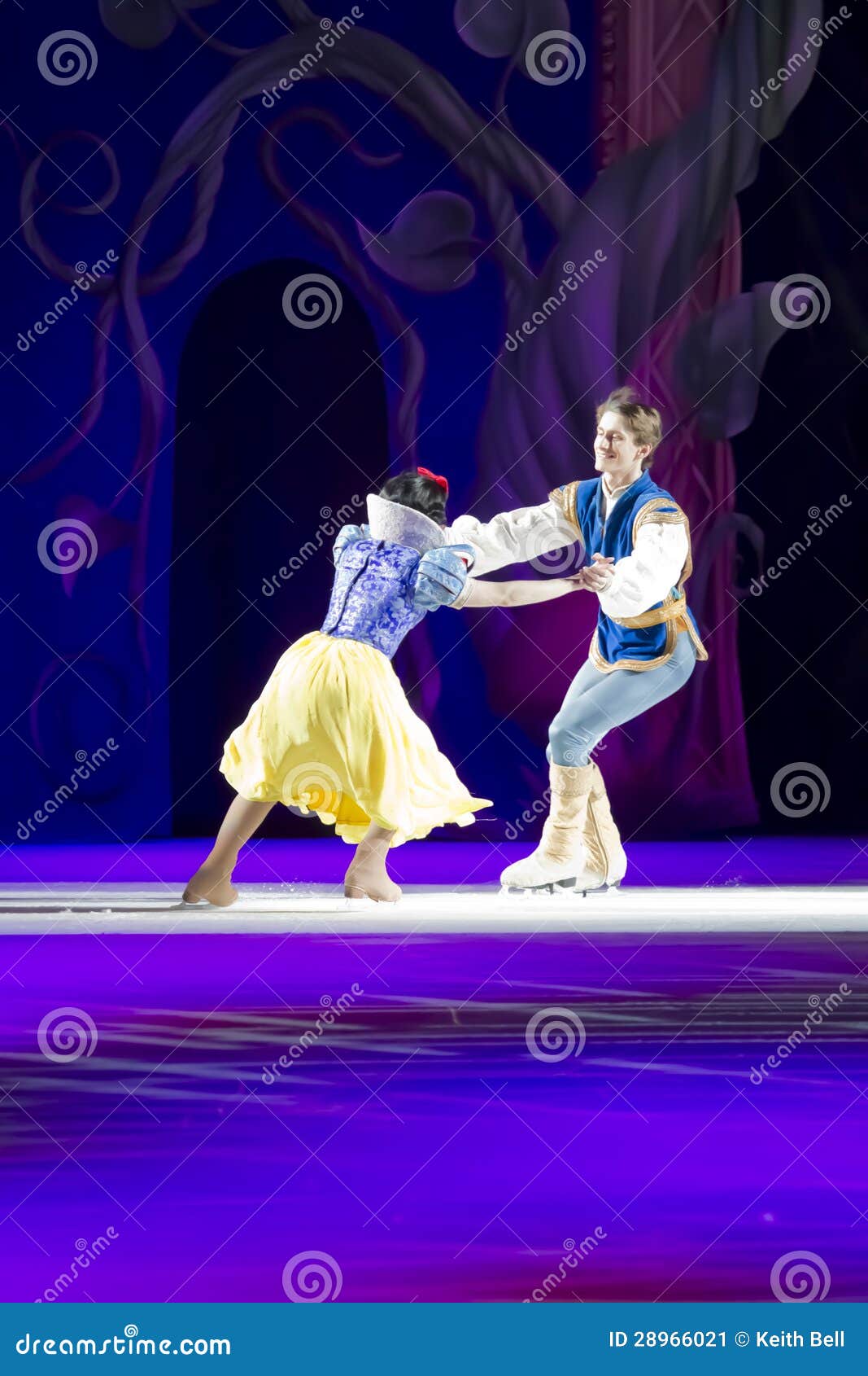 Snow White and Prince Charming Skating Fast Editorial Photo - Image of ...