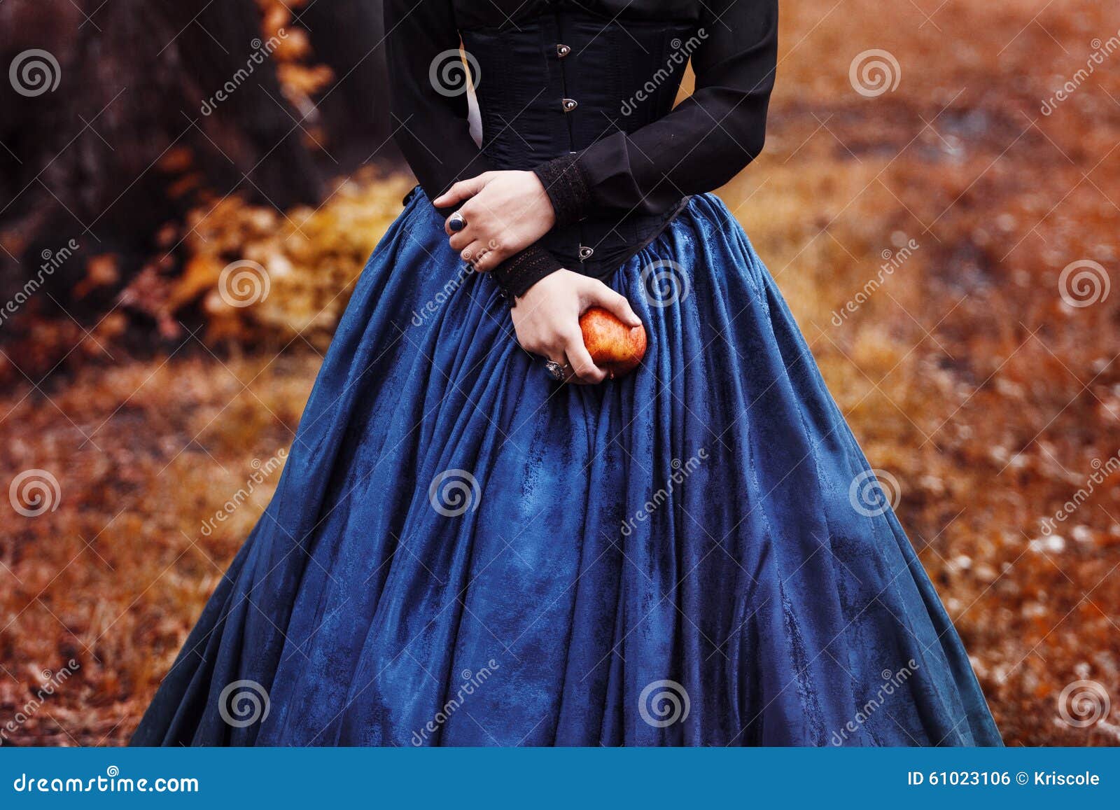 Snow White Princess with the Famous Red Apple Stock Photo - Image of ...