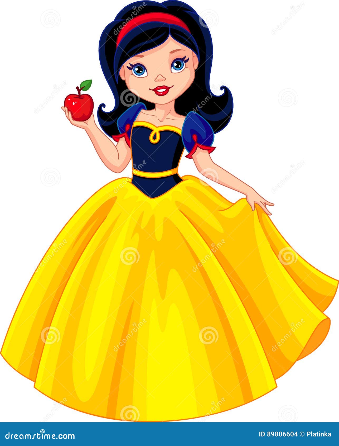 Princess Snow White with Apple Stock Vector - Illustration of clipart ...
