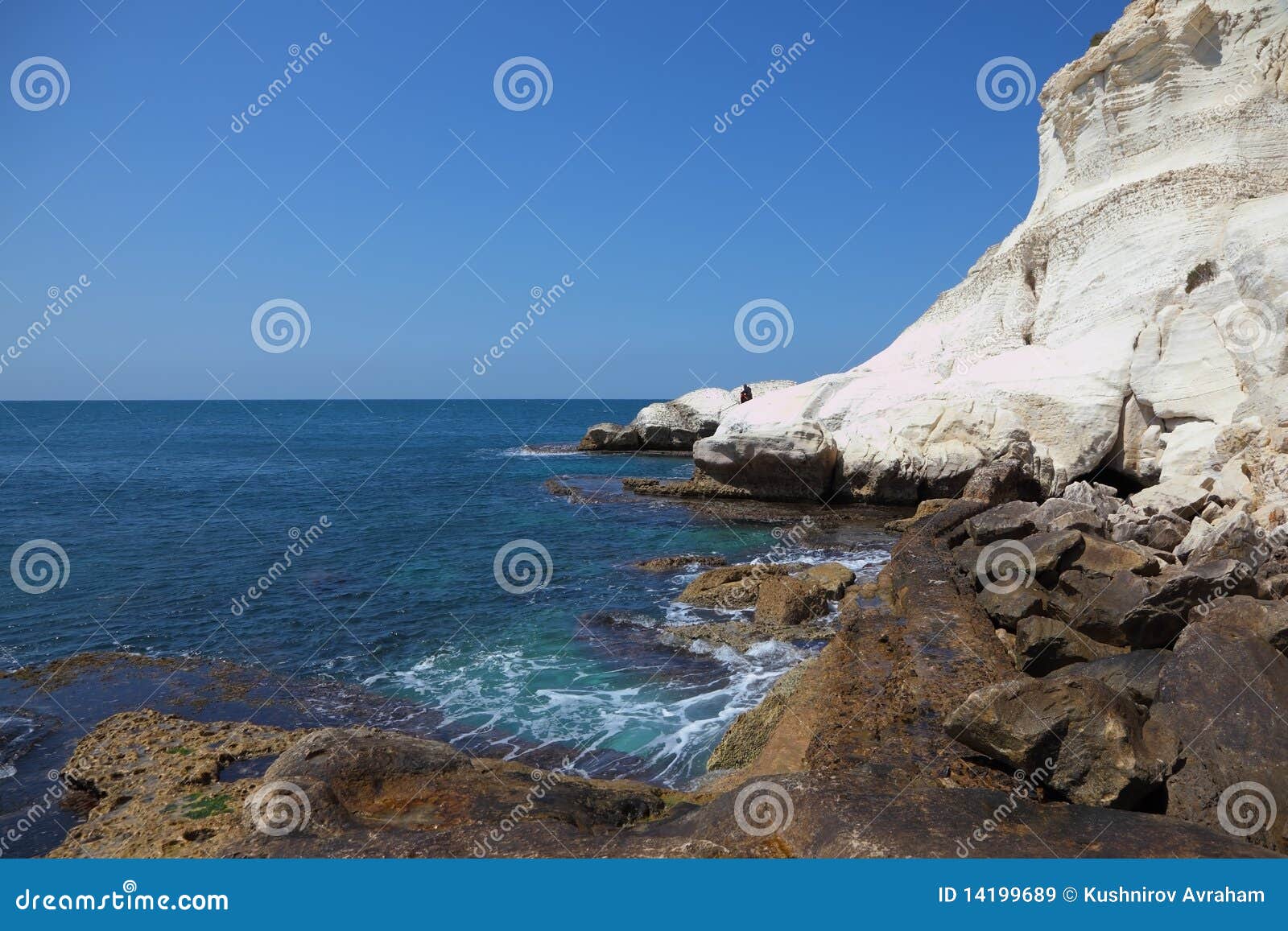 Snow-white Rocks and Grottoes Rosch-a-Nikra Stock Image - Image of ...