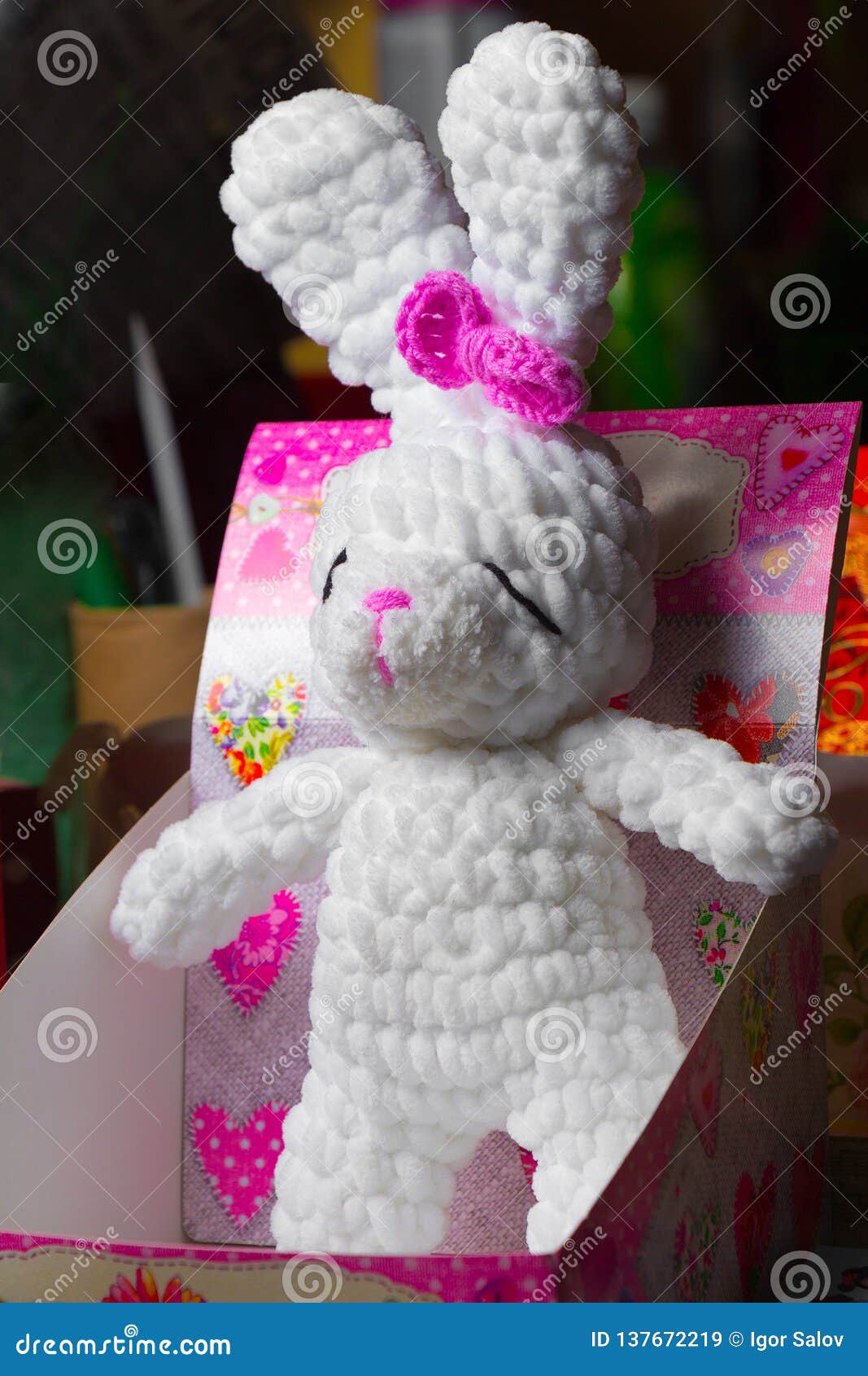 Snow-white Soft Fluffy White Rabbit As a Gift Stock Image - Image of ...