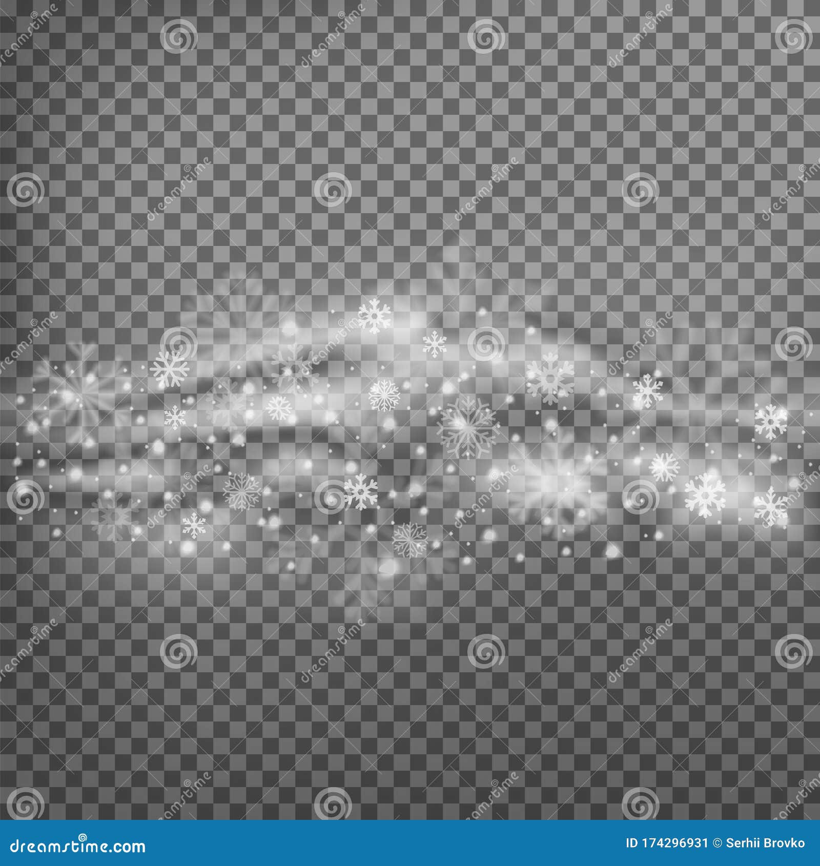Snow and Wind Isolated on Transparent Background. Vector Illustration ...