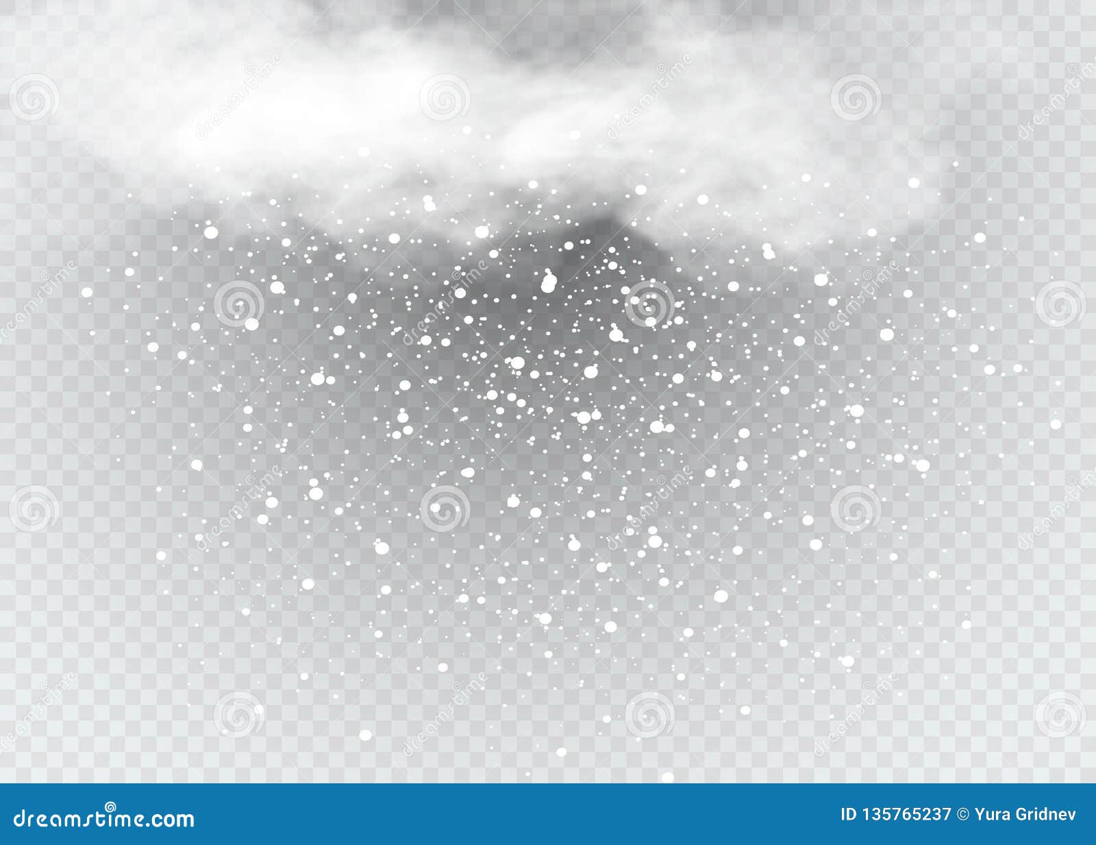 Snow and Wind on a Transparent Background. White Gradient Decorative ...