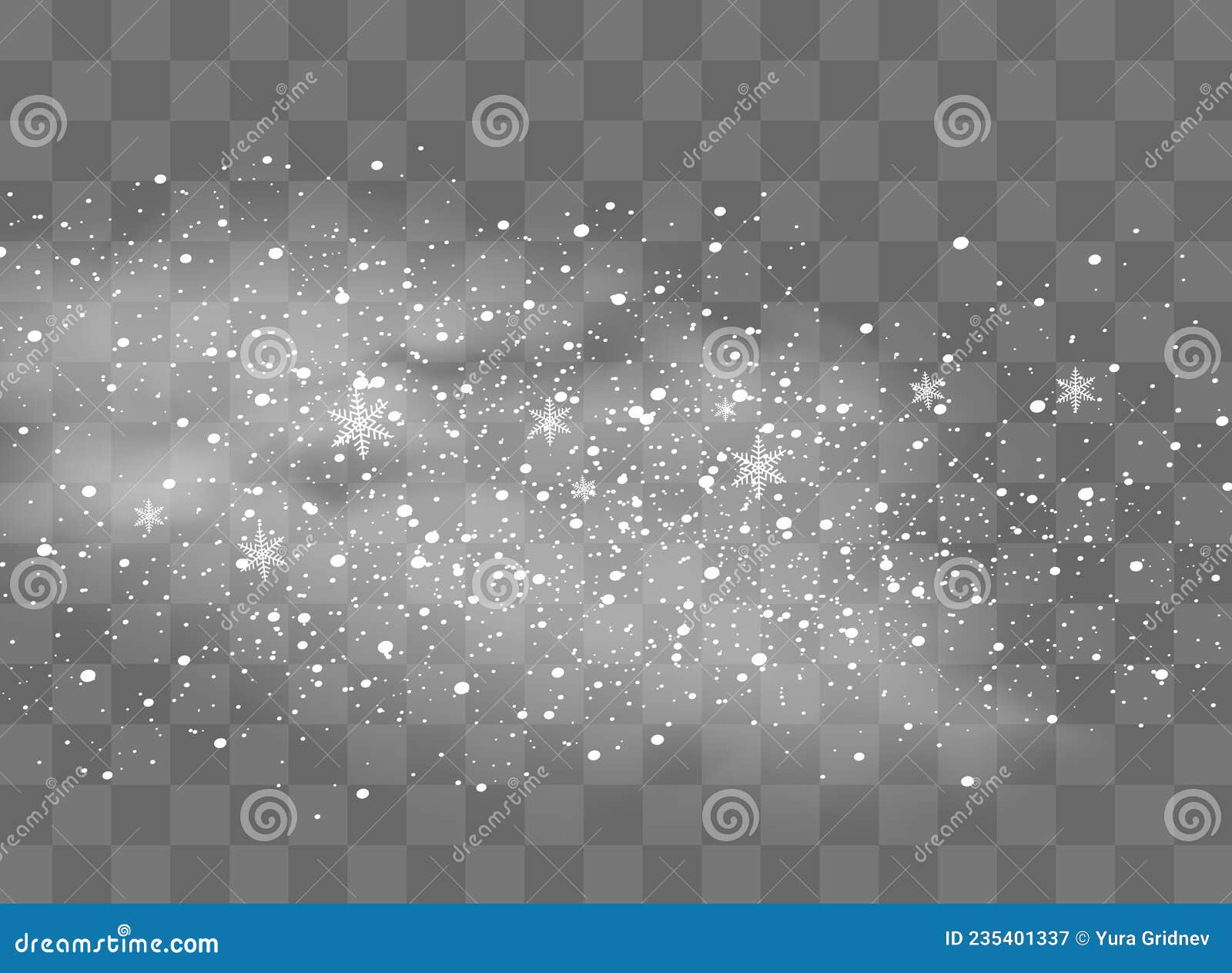 Snow and Wind on a Transparent Background. White Gradient Decorative ...