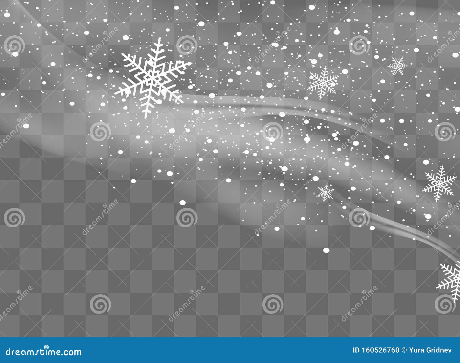 Snow and Wind on a Transparent Background. White Gradient Decorative ...
