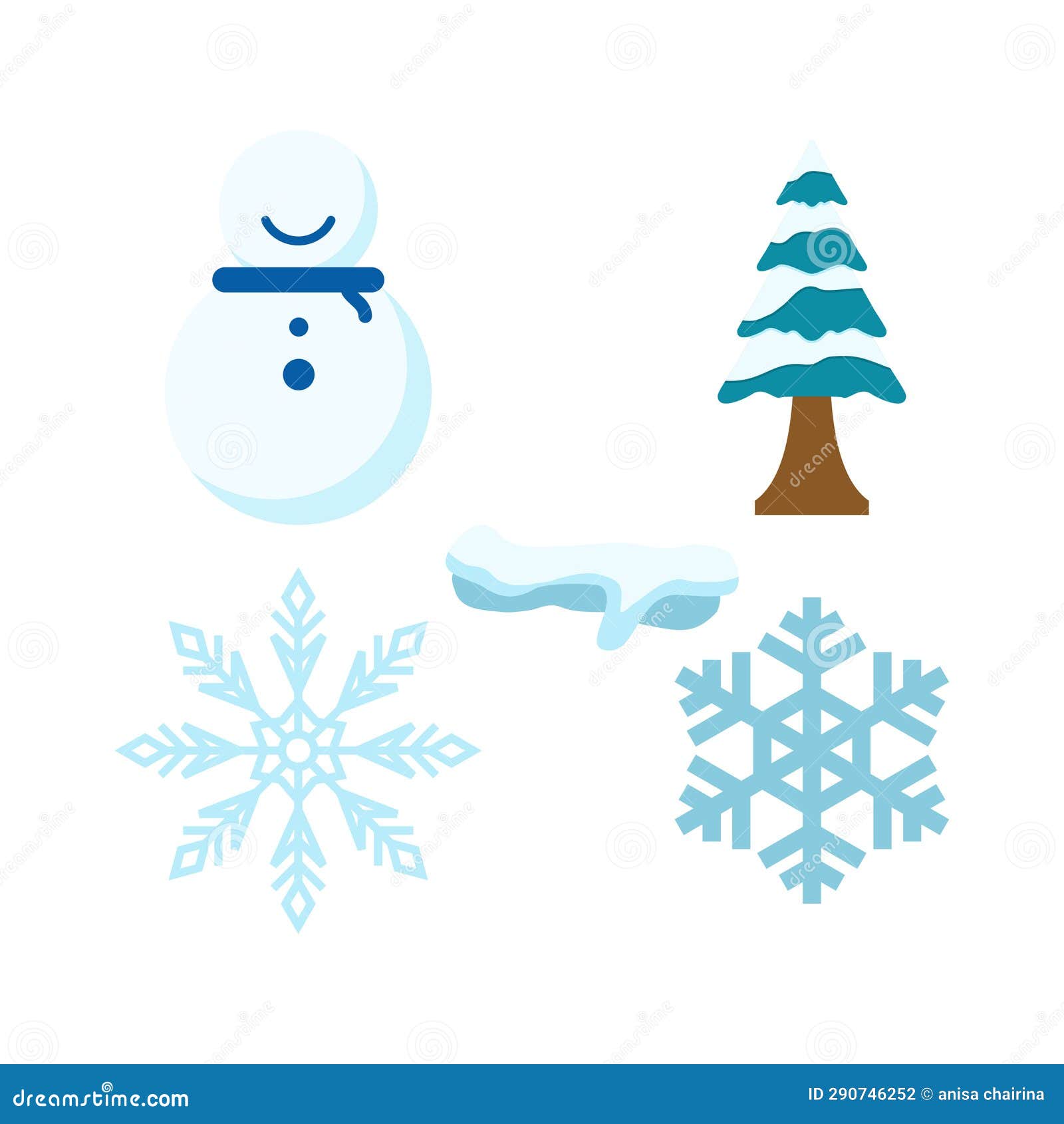 Snow Winter Element Vector Design Stock Illustration - Illustration of snowy, graphic: 290746252
