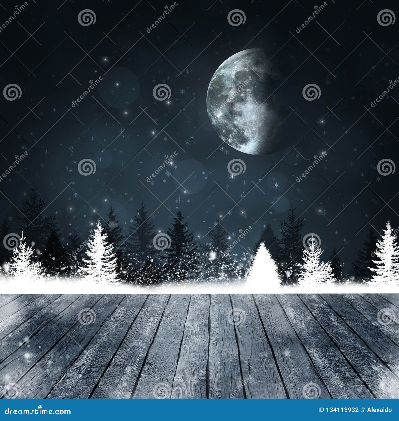 Snow Winter Magic Forest stock photo. Image of table - 134113932