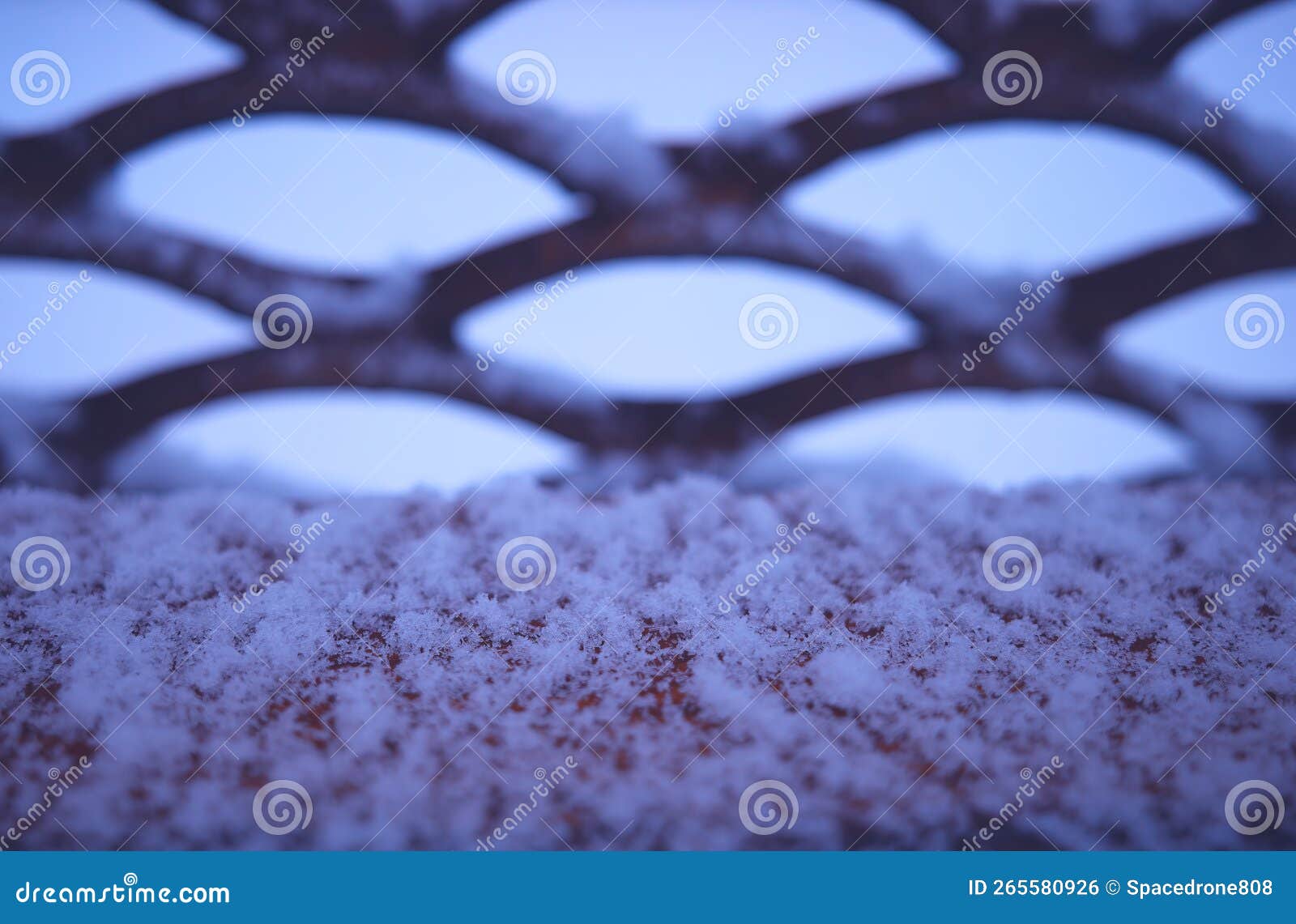 Snow on Winter Train Bench Macro Background Stock Photo - Image of ...