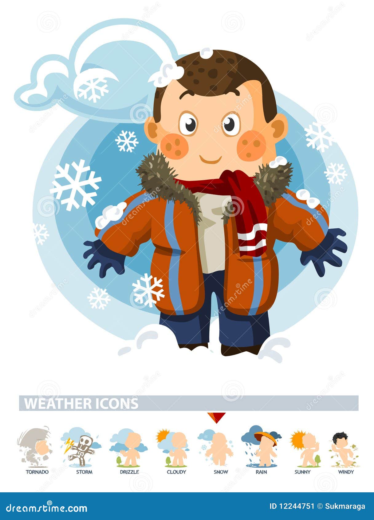 Snow On Winter. Weather Icon Stock Image - Image: 12244751