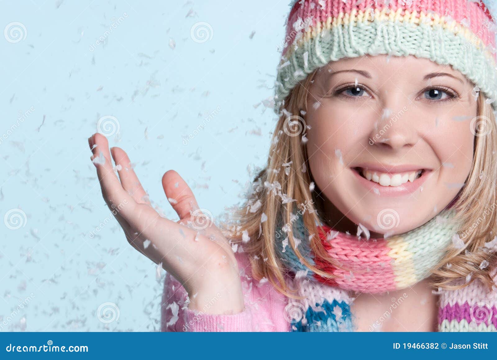 Snow Woman stock photo. Image of joyful, blond, closeup - 19466382