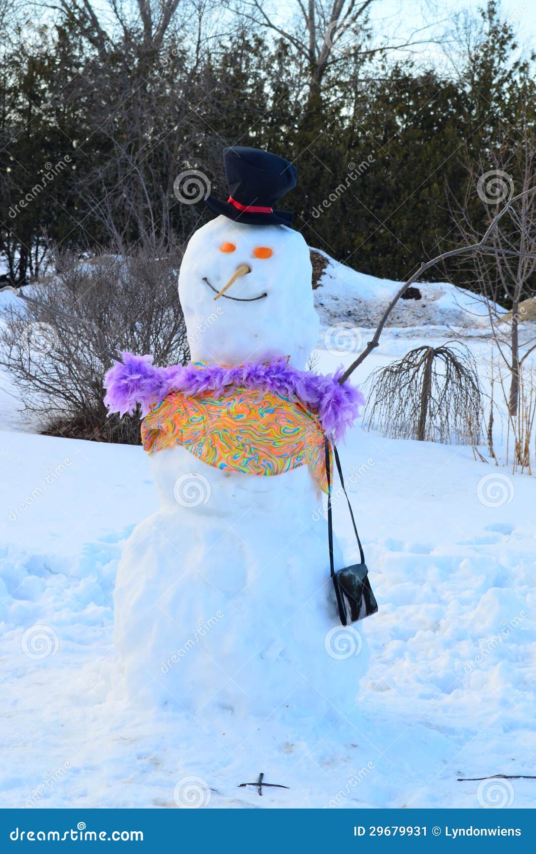 The snow woman stock image. Image of colorful, snow, clothing - 29679931
