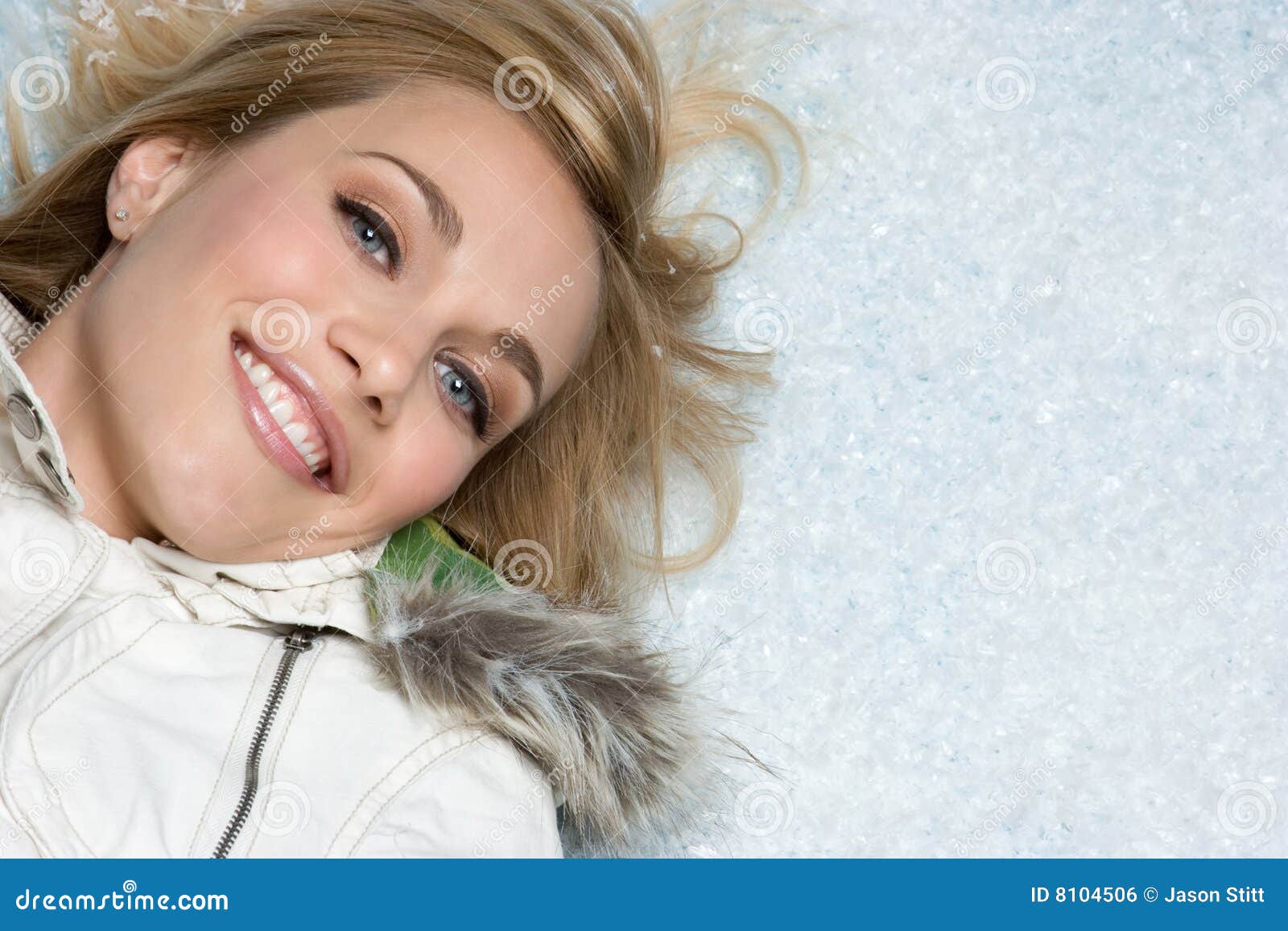Snow Woman stock photo. Image of lying, fashion, portrait - 8104506