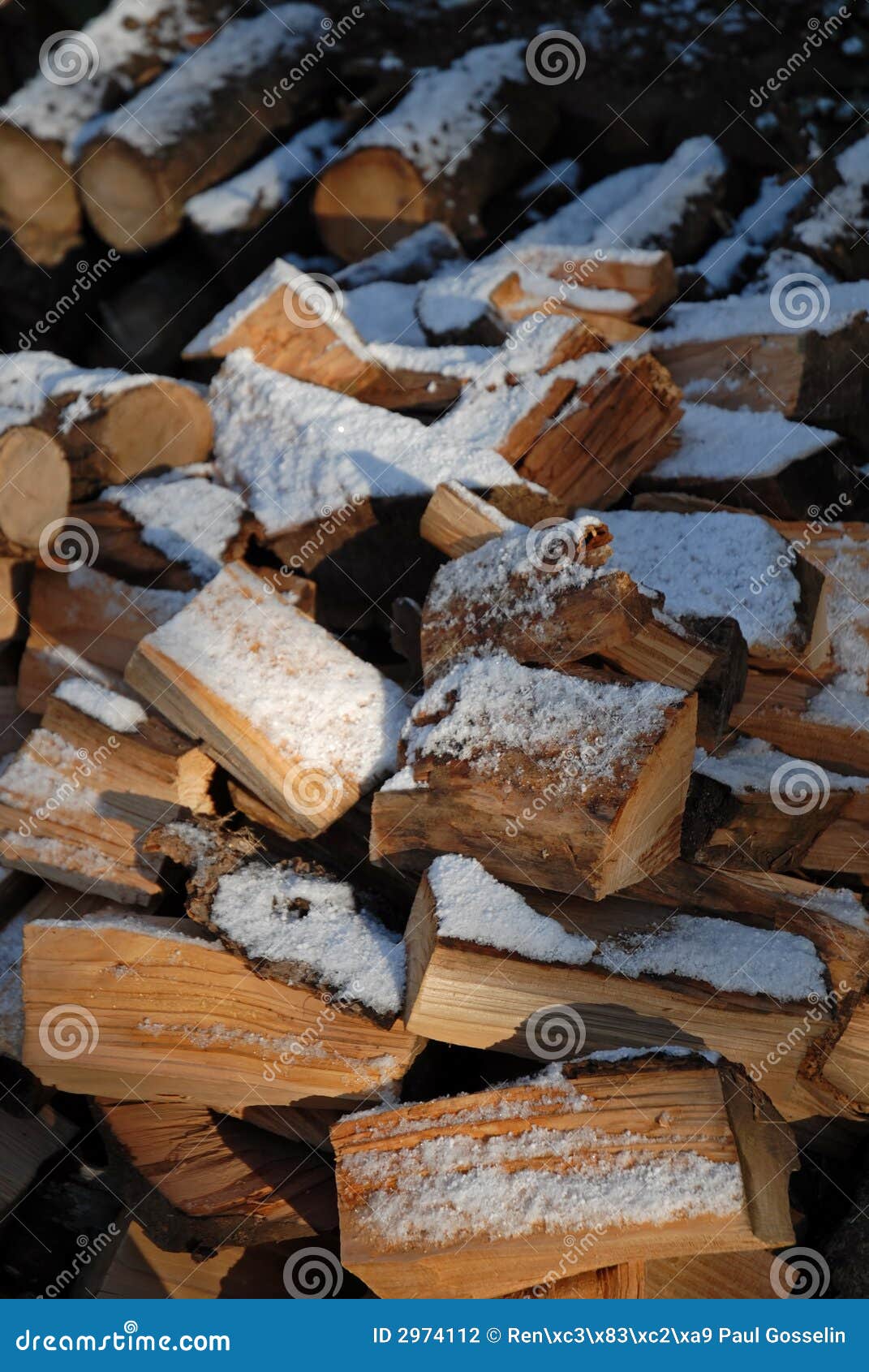 Snow on woodpile stock photo. Image of fire, cedar, chilly - 2974112