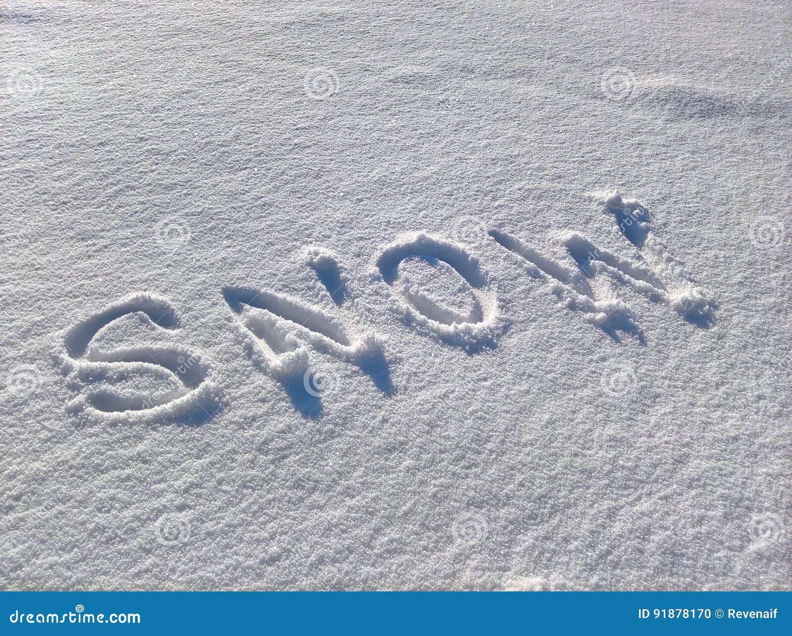 Snow Word in the Snow stock photo. Image of outdoor, fresh - 91878170