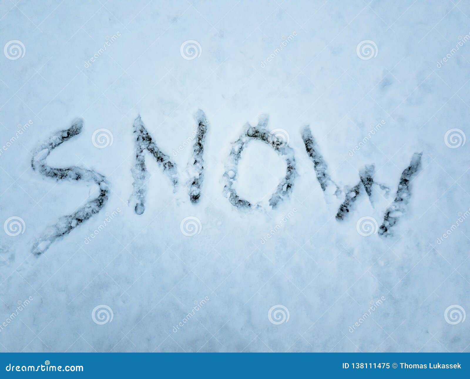 SNOW Written in the Freshly Fallen Snow Stock Image - Image of message ...