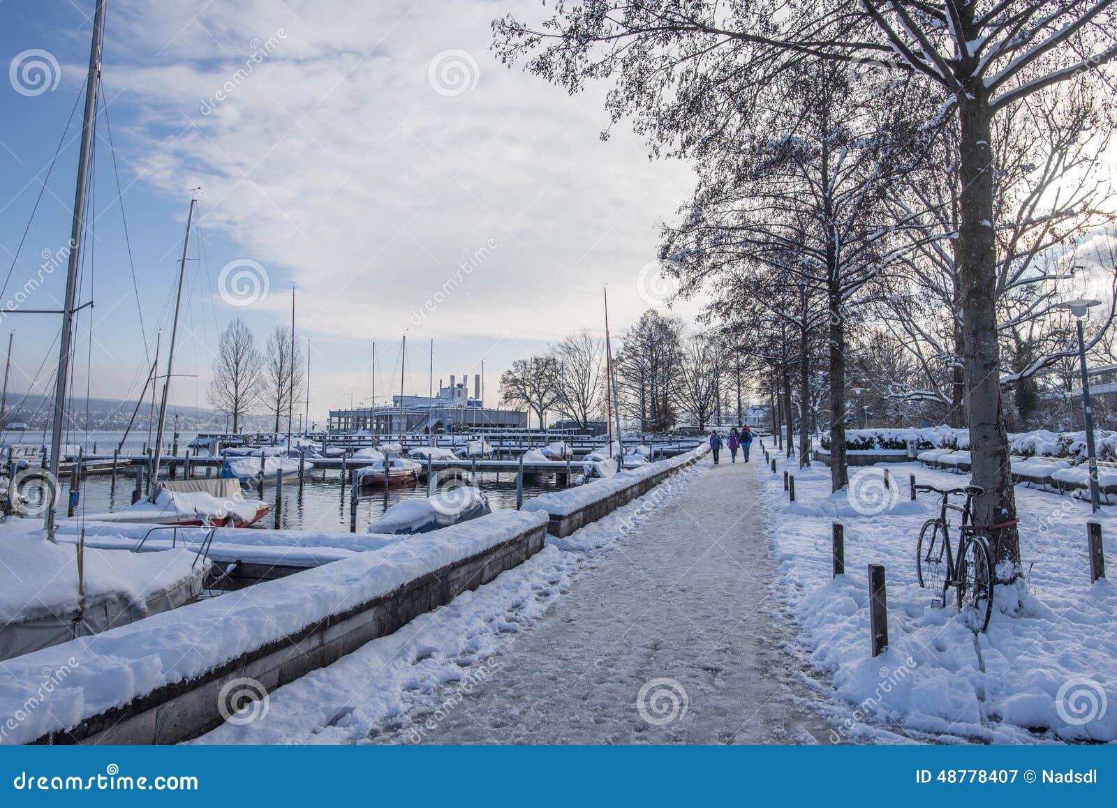 Snow in Zurich stock image. Image of snowfall, tour, scenery - 48778407