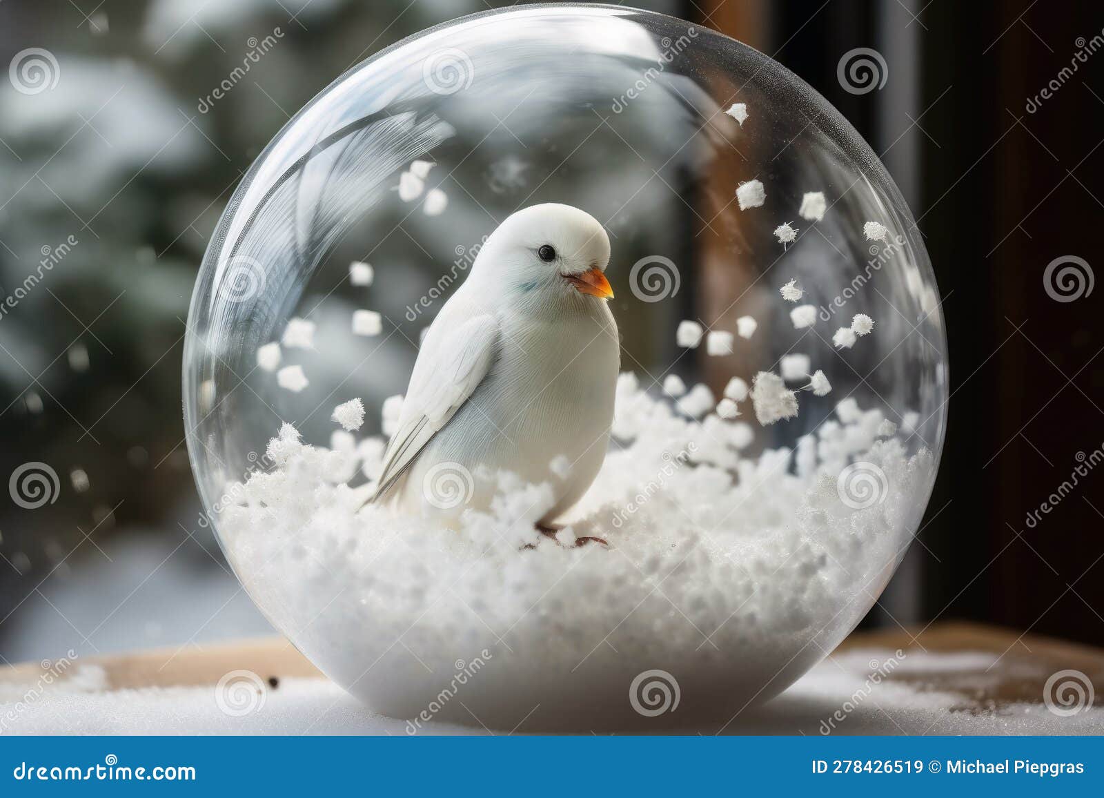Snowball with Birds Inside Created with Generative AI Technology Stock ...
