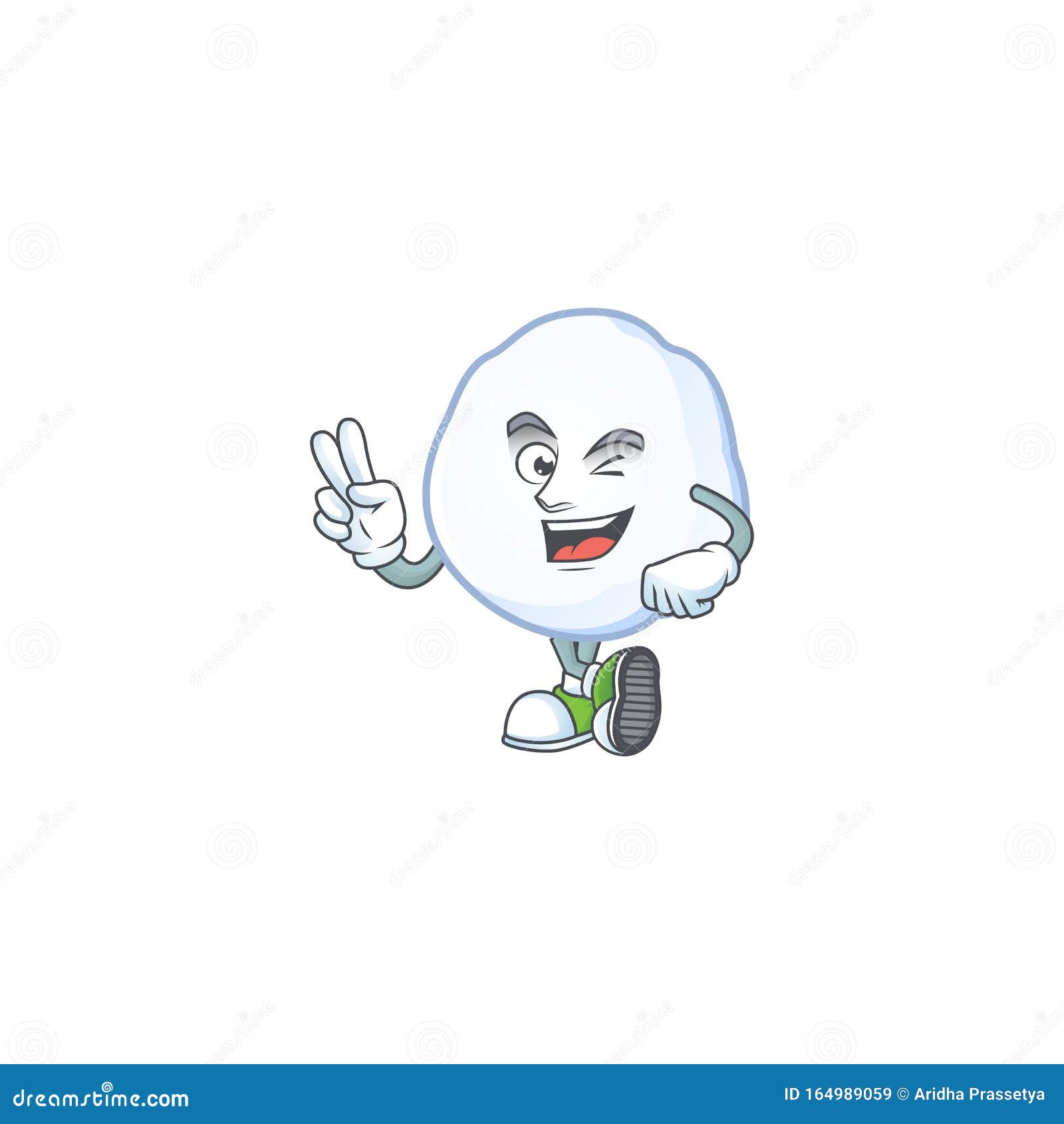 Snowball Character Cartoon Style with Two Fingers Stock Vector ...
