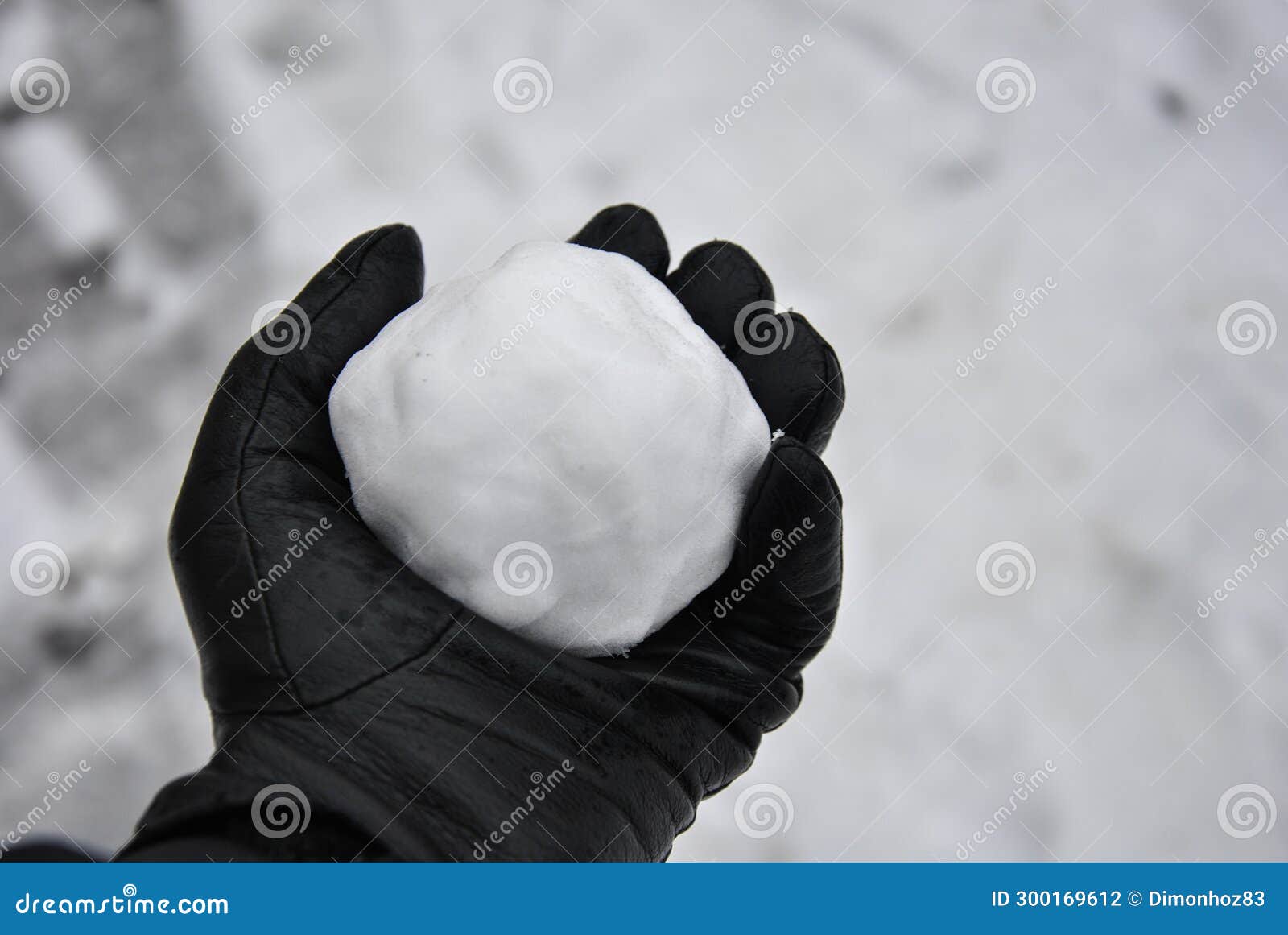 Snowball in a Hand in a Leather Glove Stock Photo - Image of game ...