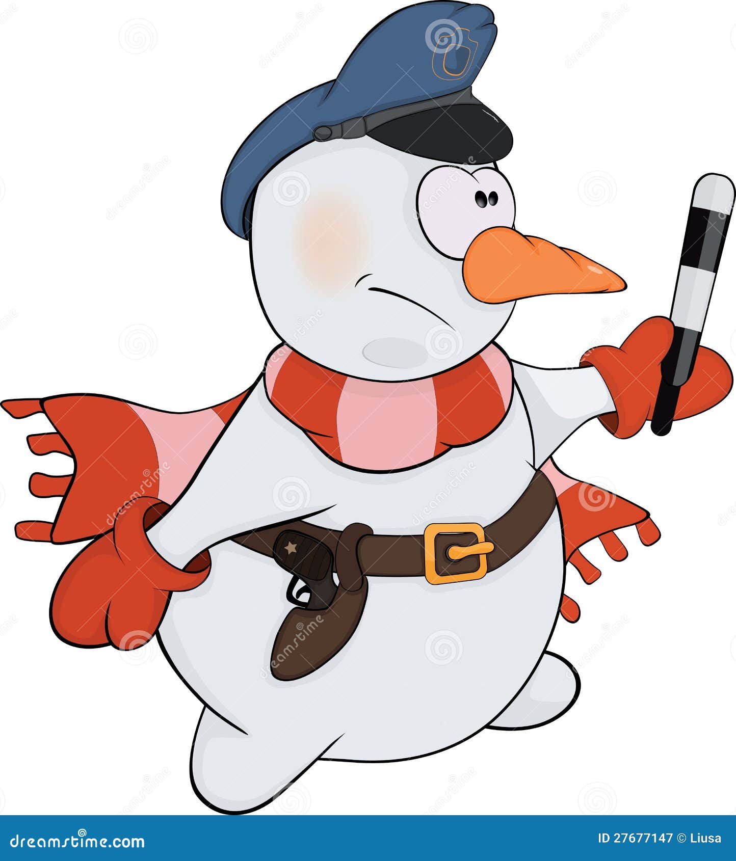 Cop Snowman Clipart