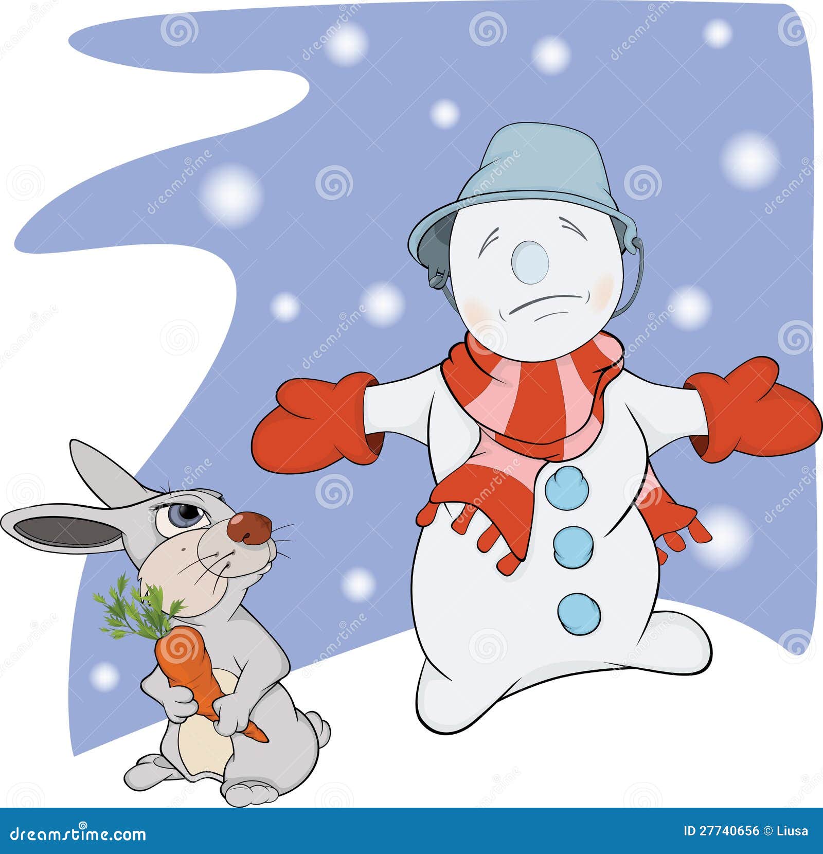 Snowball, Rabbit and a Carrot. Cartoon Stock Vector - Illustration of ...