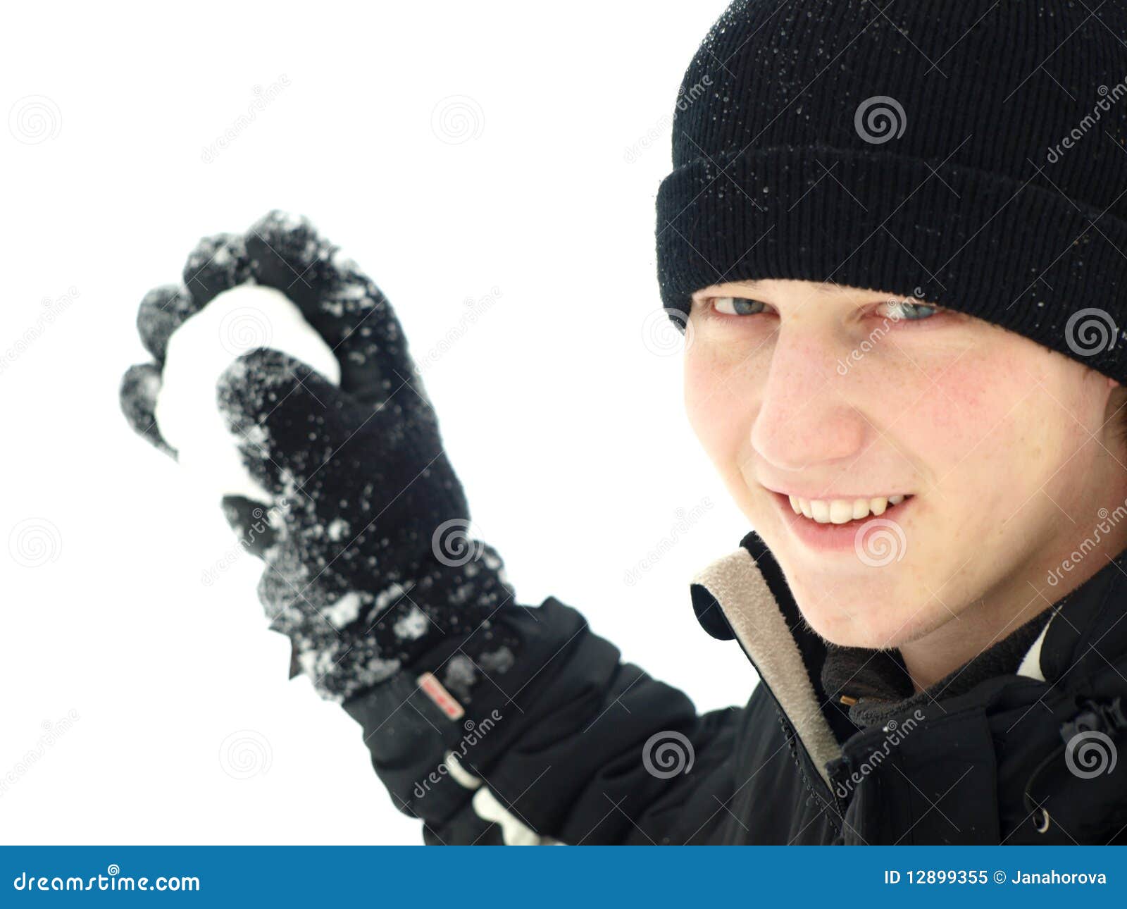 Snowball throwing stock image. Image of gesture, attractive - 12899355