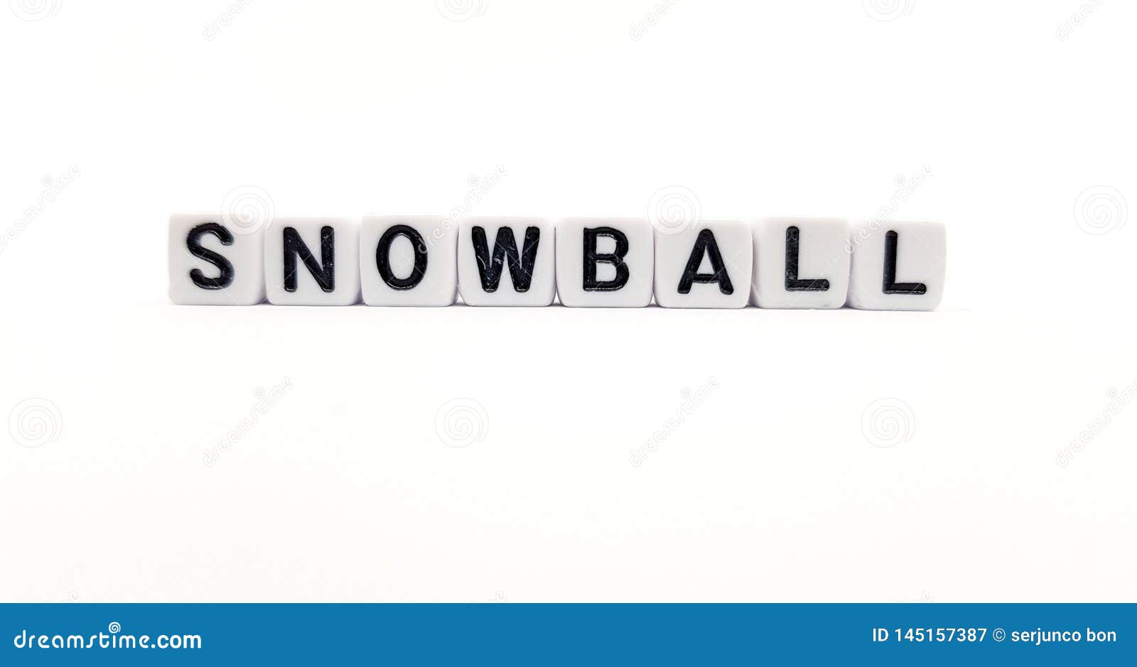 Snowball Word Built With White Cubes And Black Letters On White ...