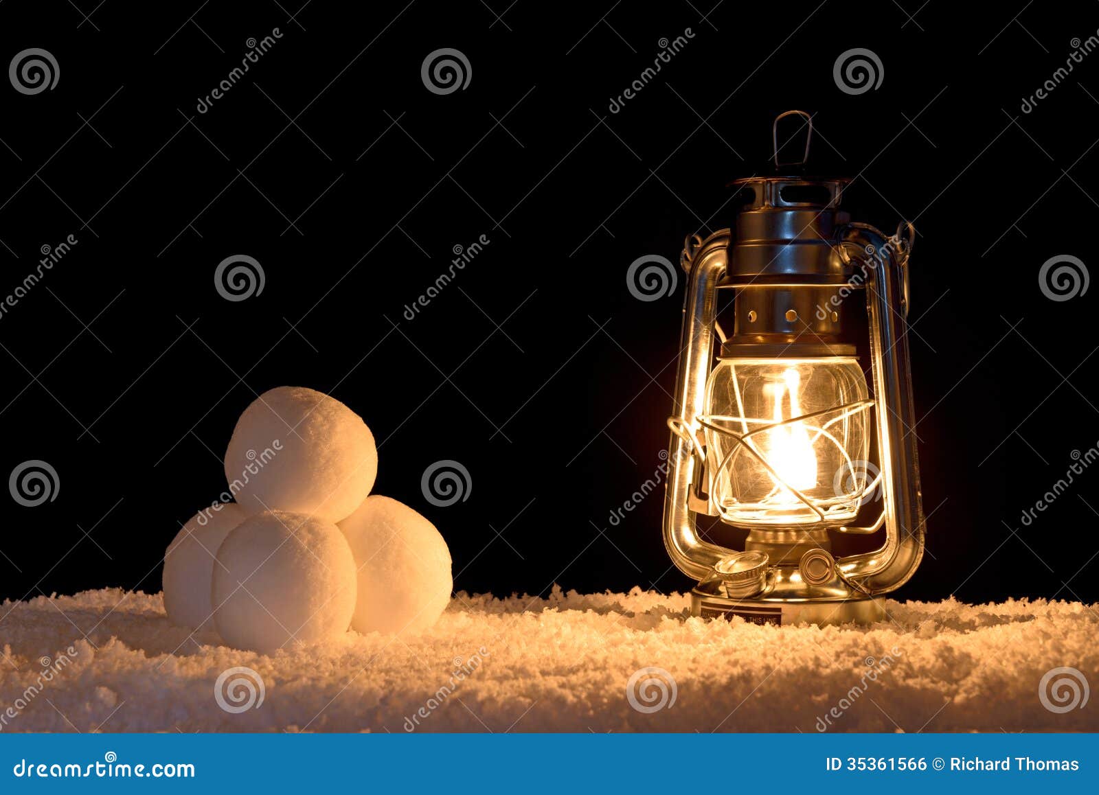 Snowballs and lantern stock photo. Image of seasonal - 35361566