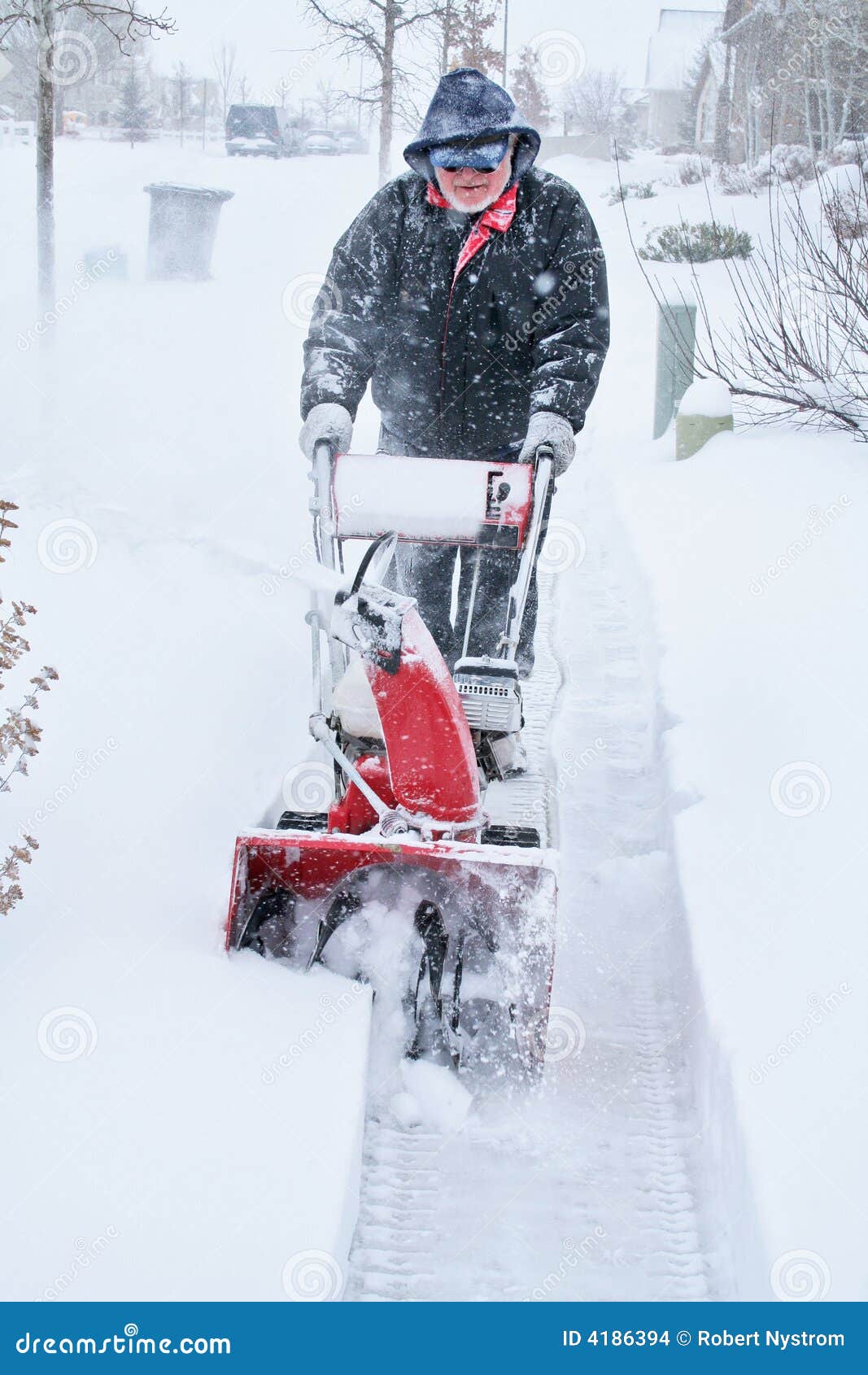 Snowblower stock photo. Image of snowblower, coat, snow - 4186394