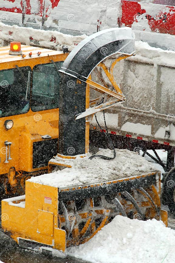 Snowblower in Action (snowing in Same Time) Stock Image - Image of ...