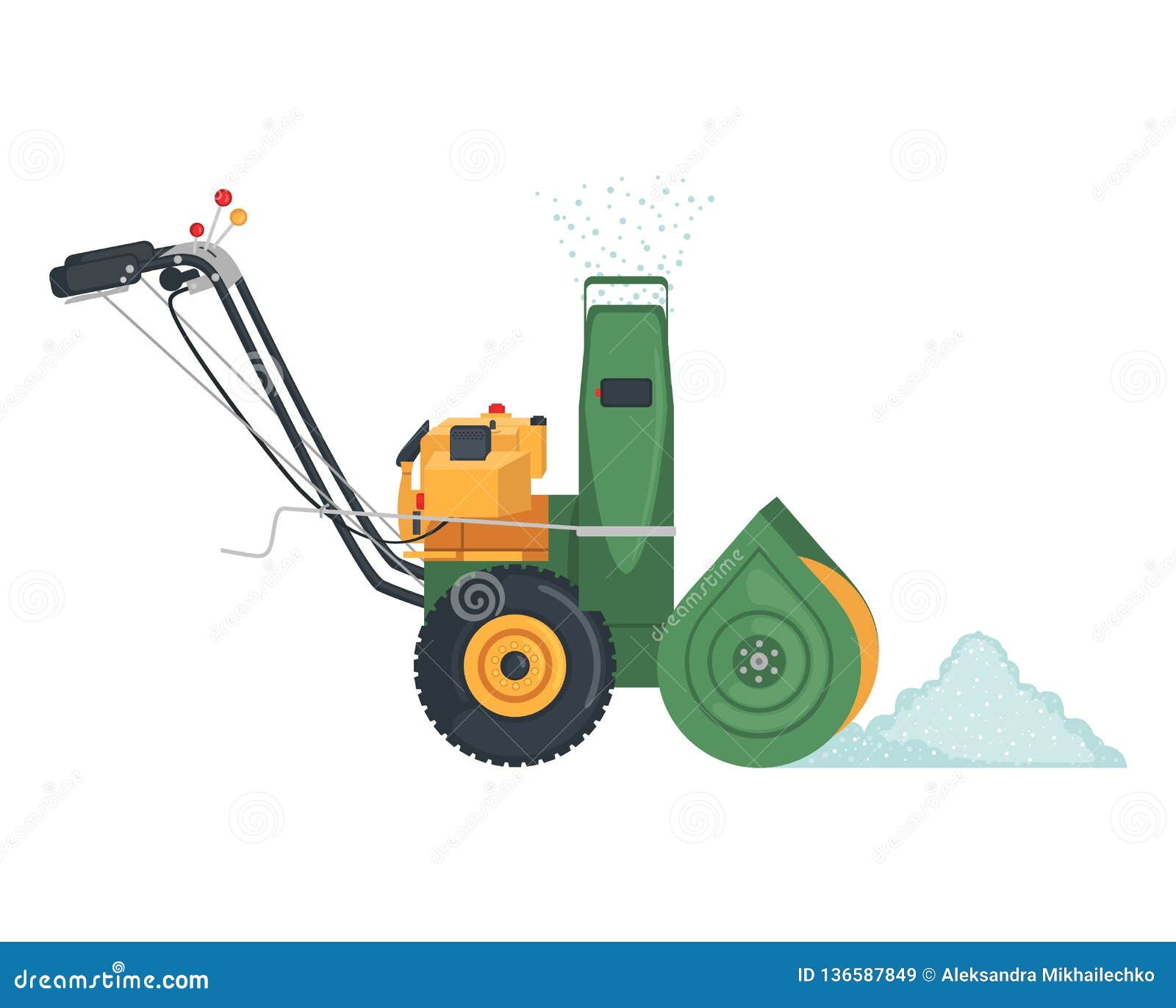 Snowblower Flat Set Cartoon Vector | CartoonDealer.com #234666871