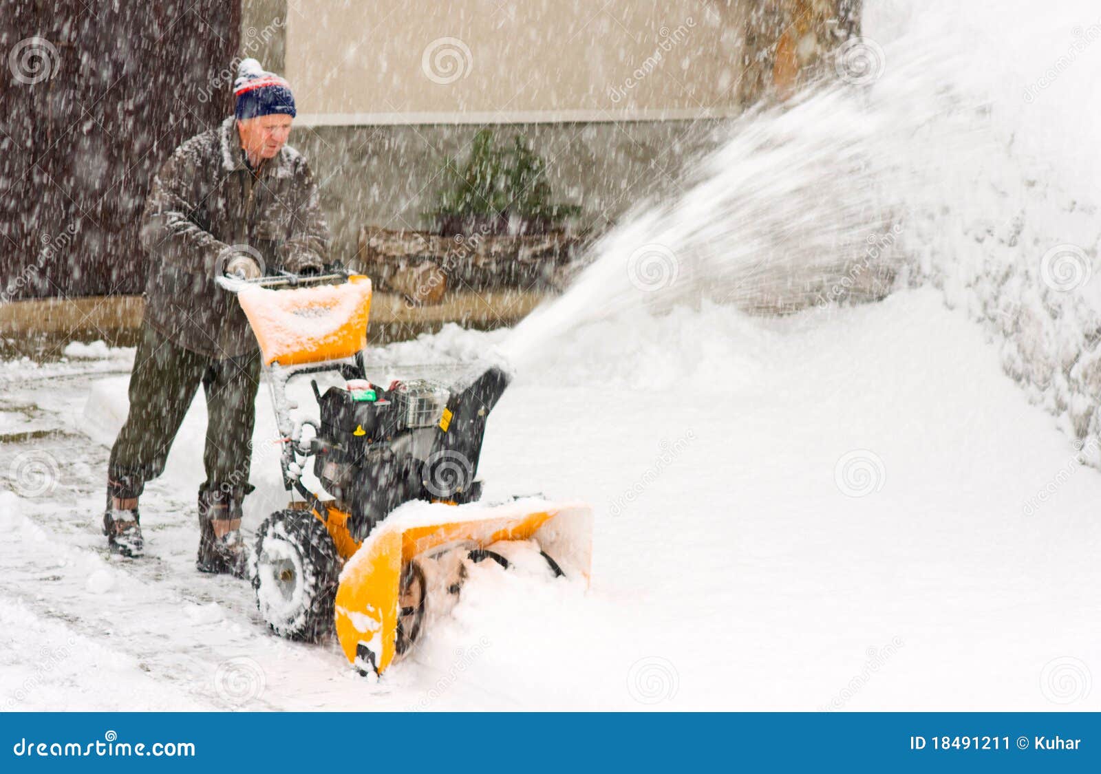 Snowblower in a snow storm stock image. Image of storm - 18491211