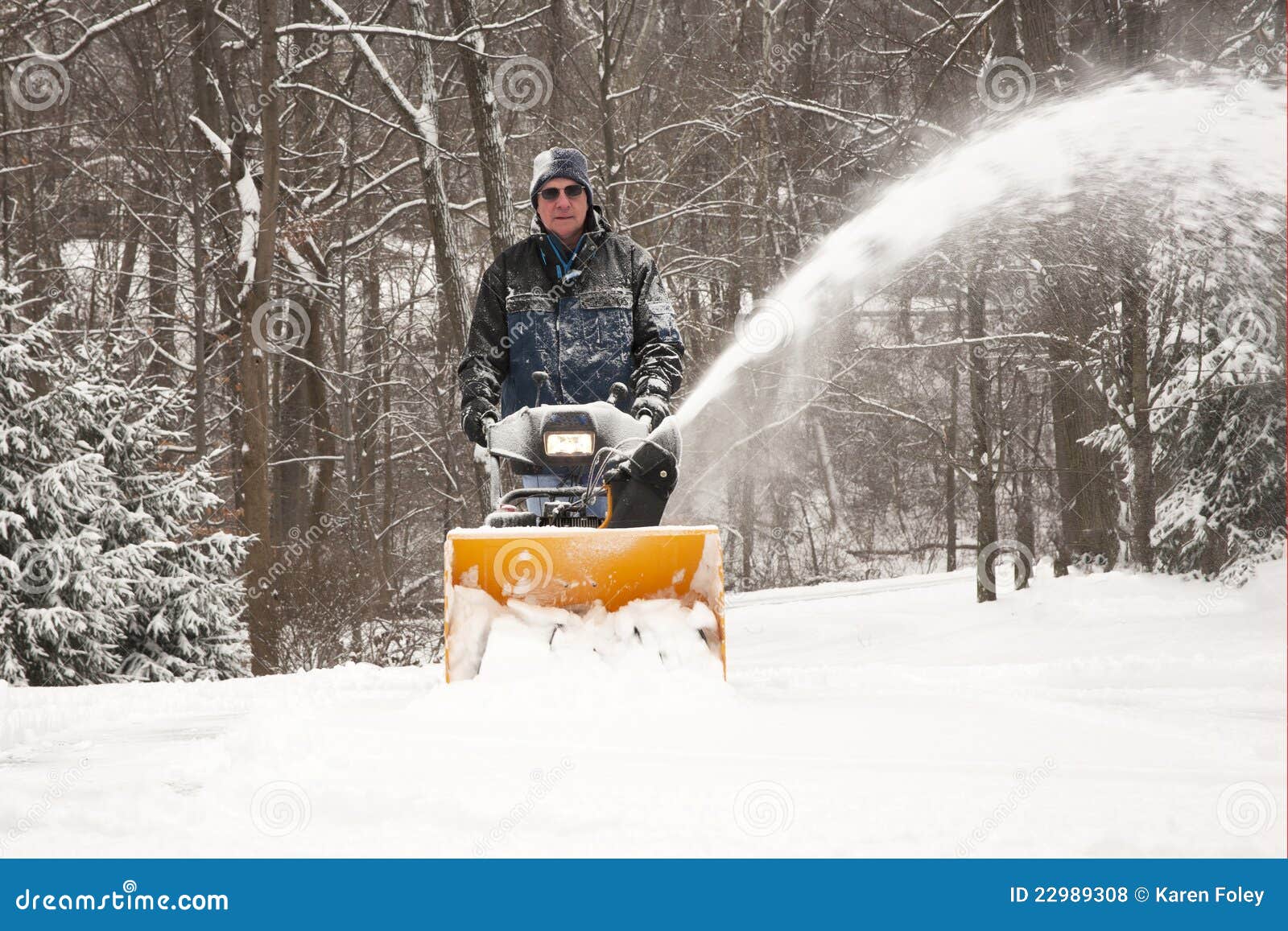 Snowblowing stock photo. Image of clearing, season, thrower - 22989308