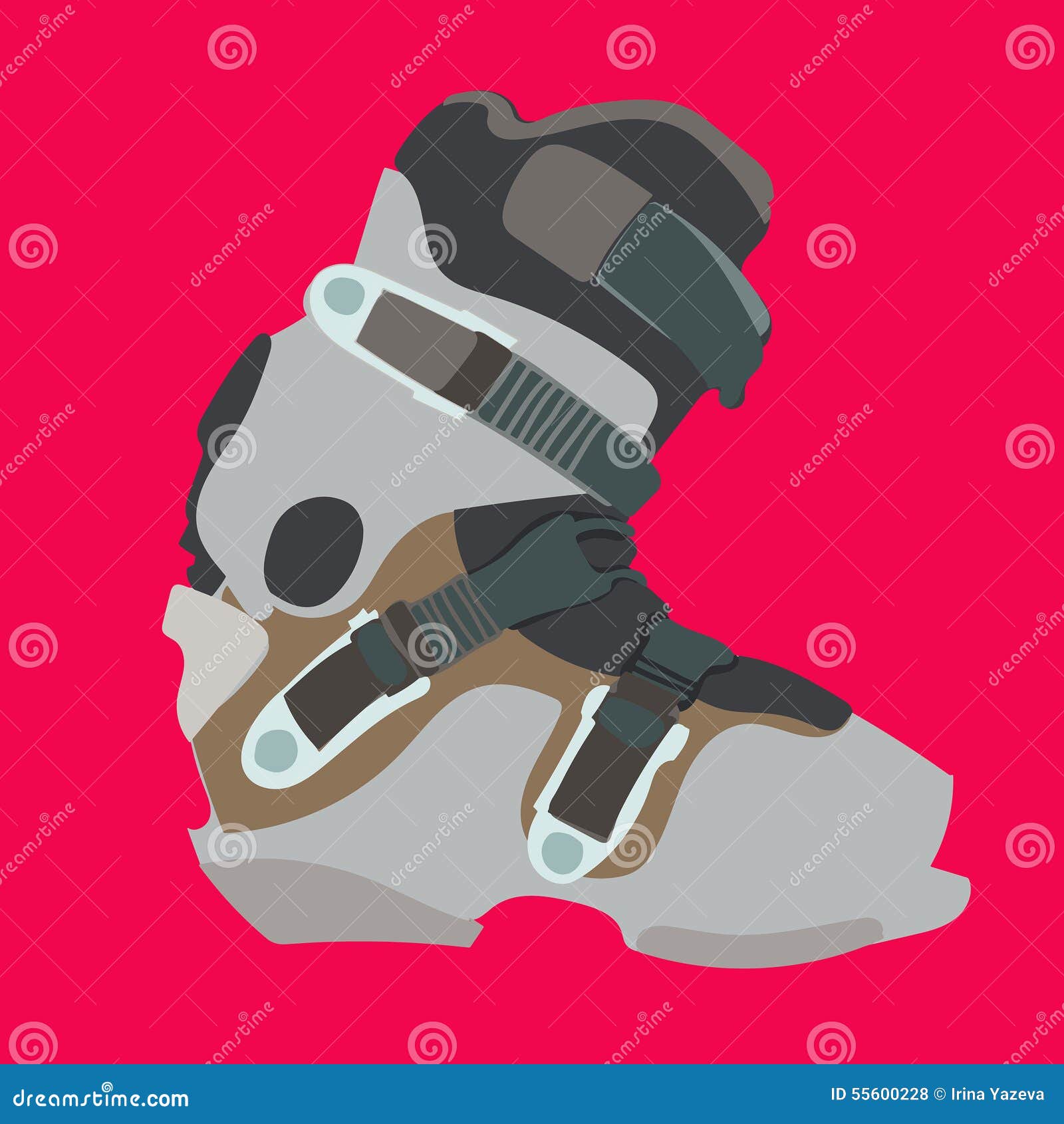 Snowboard boot. stock vector. Illustration of snow, tourist - 55600228
