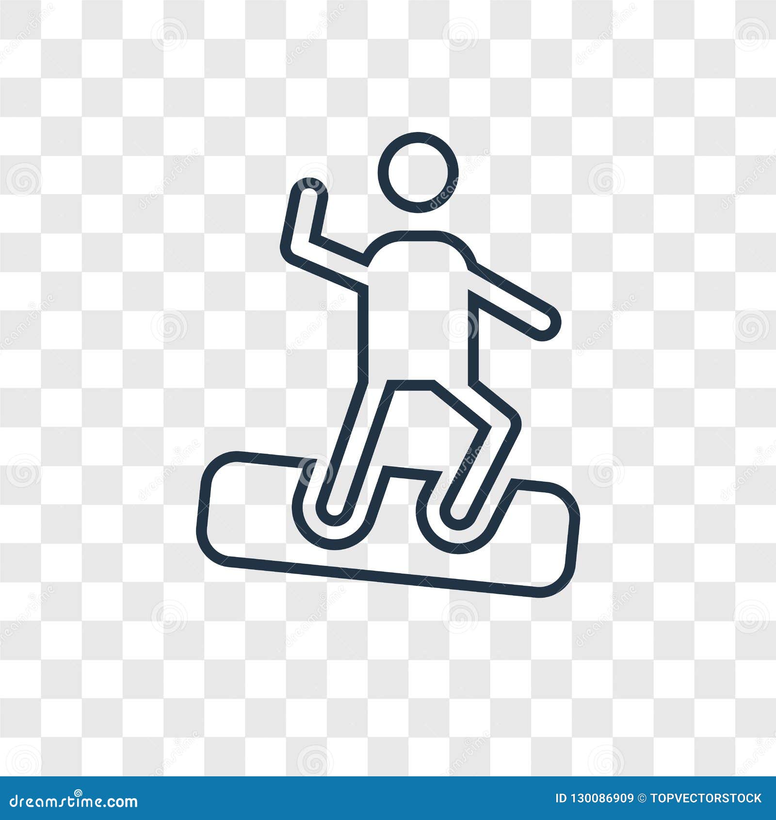 Snowboard Concept Vector Linear Icon Isolated on Transparent Background ...