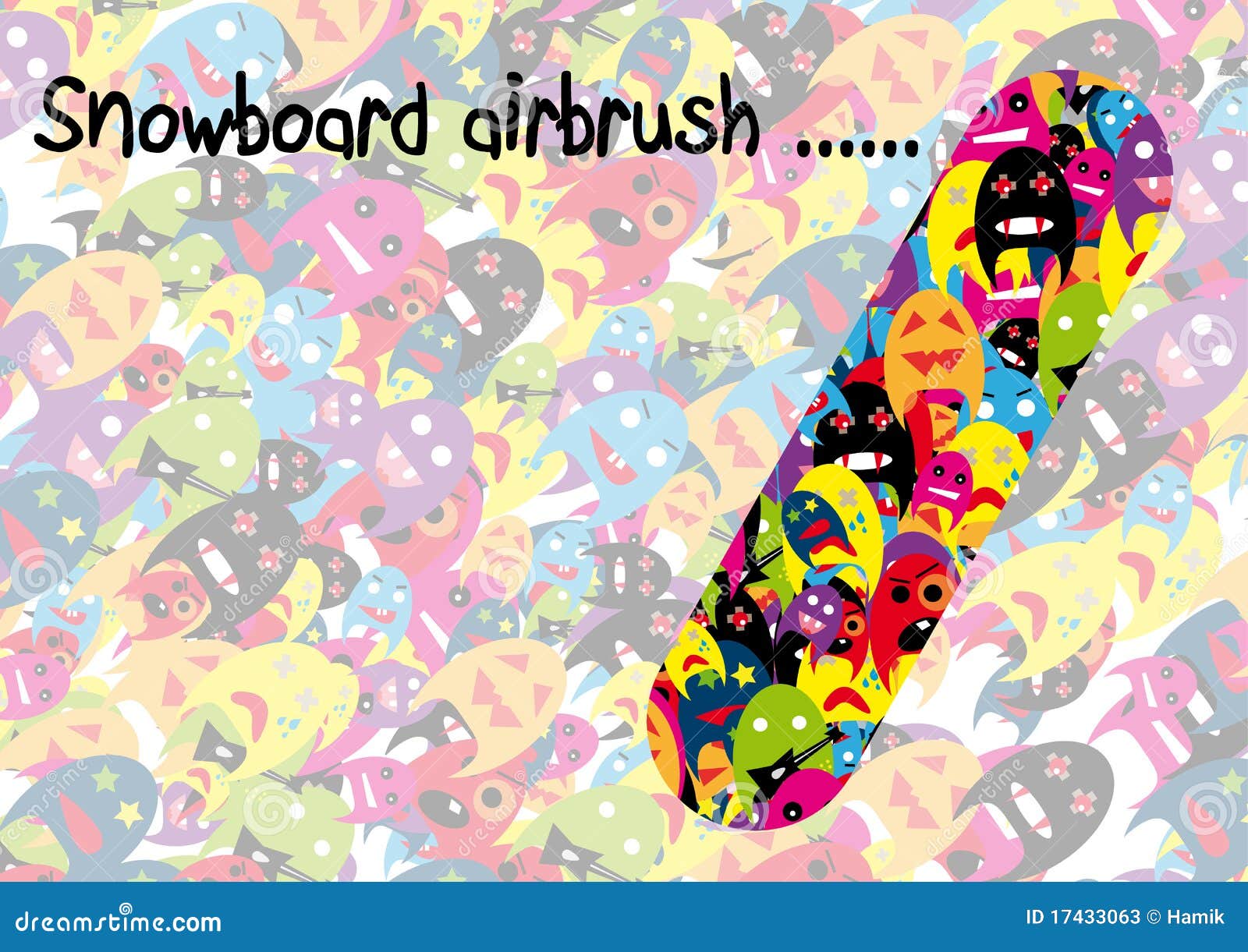 Snowboard design stock illustration. Illustration of funky - 17433063