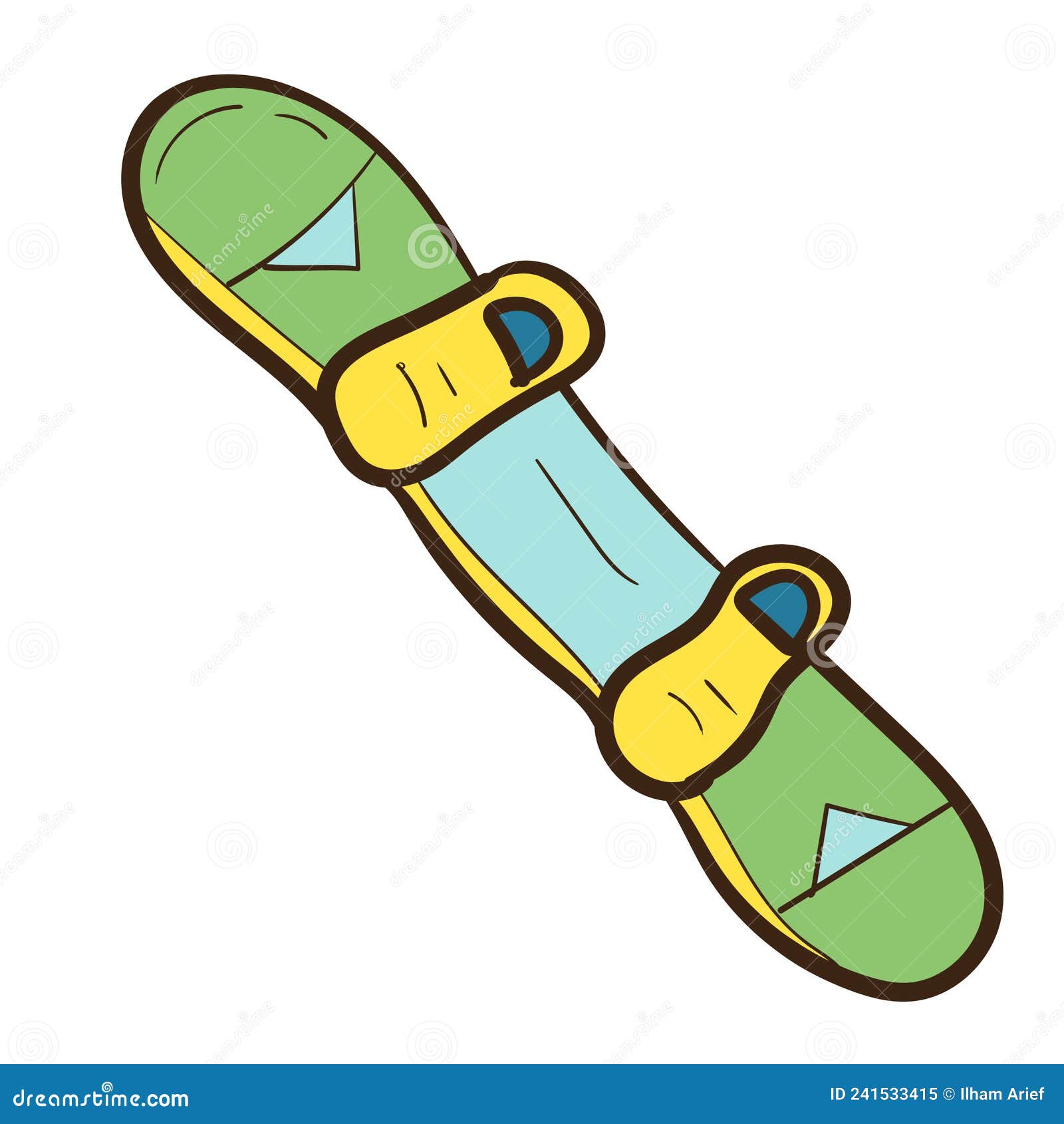 Hand Drawn Snowboard with Soft Color. Doodle Snowboard Stock Vector ...